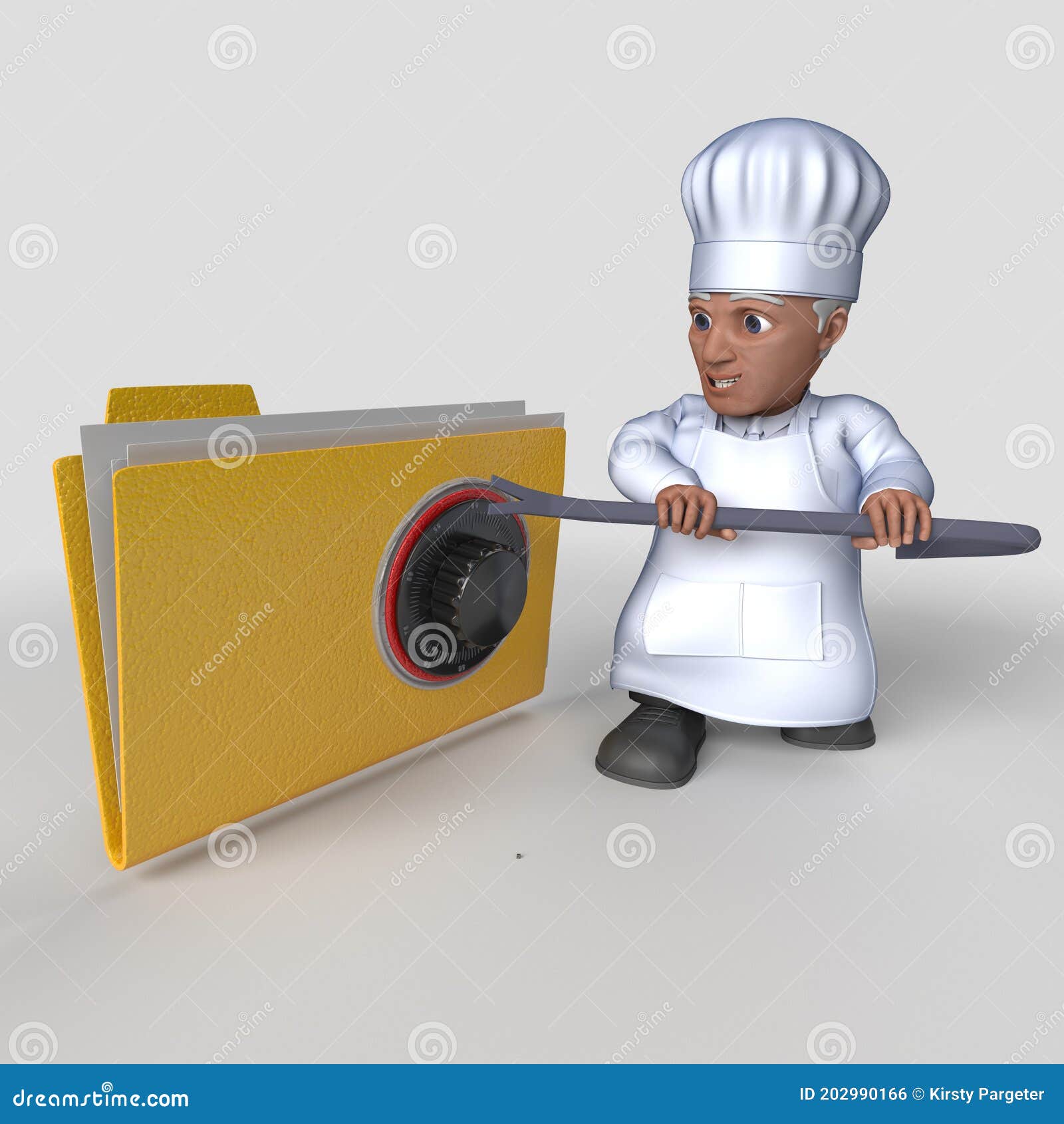 3D Cartoon Baker Character stock illustration. Illustration of render ...