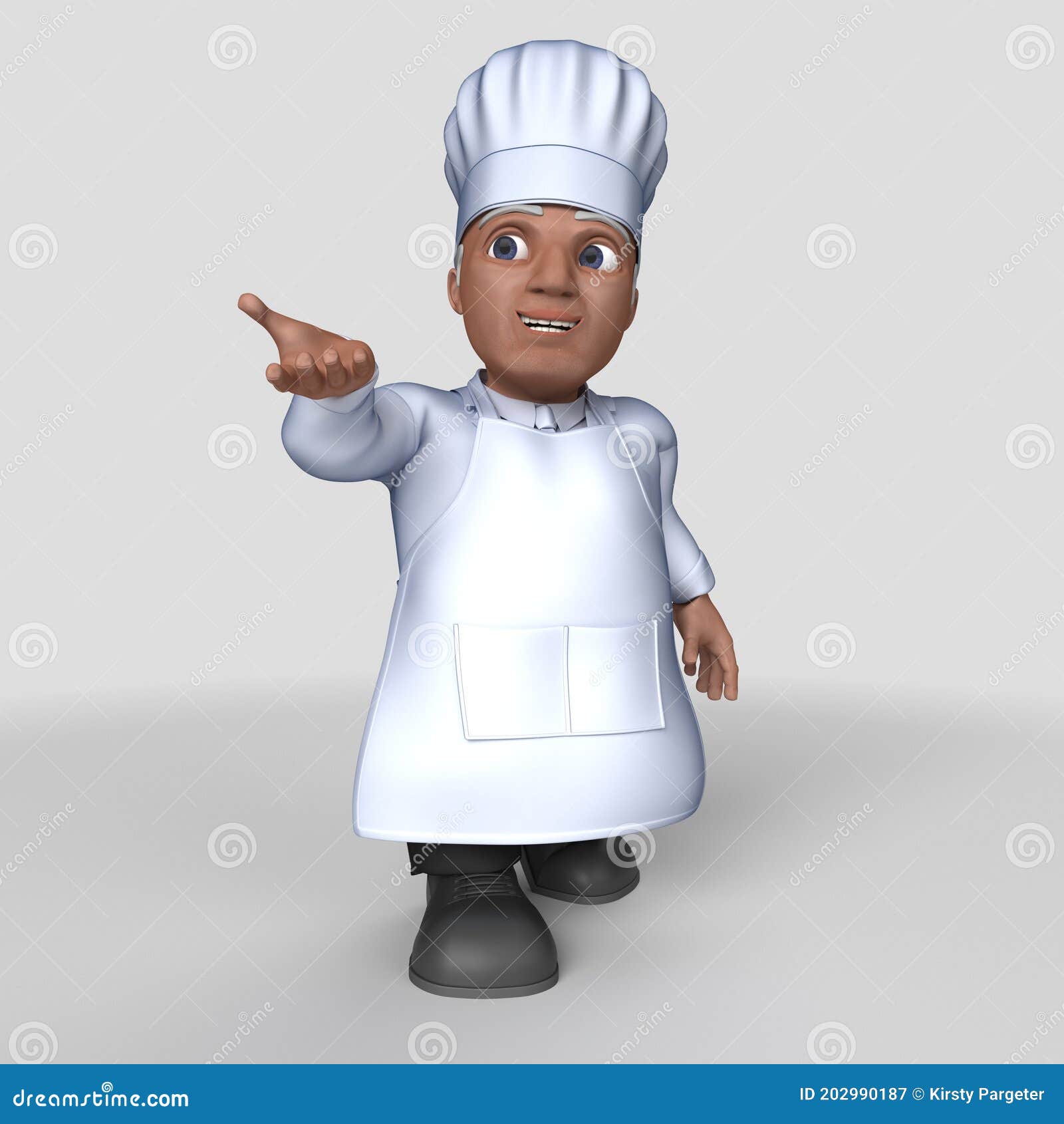 3D Cartoon Baker Character stock illustration. Illustration of bread ...