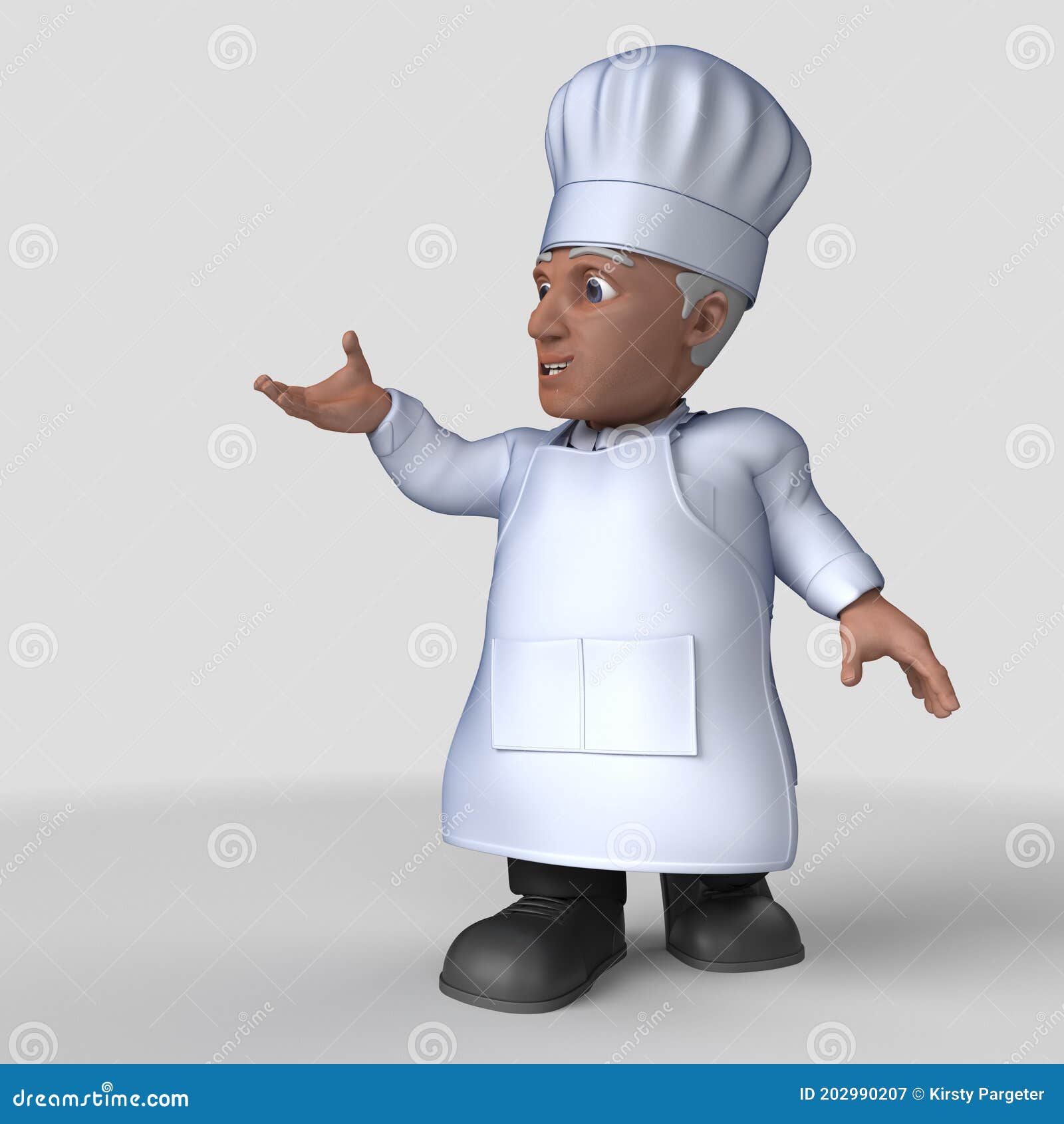 3D Cartoon Baker Character stock illustration. Illustration of ...