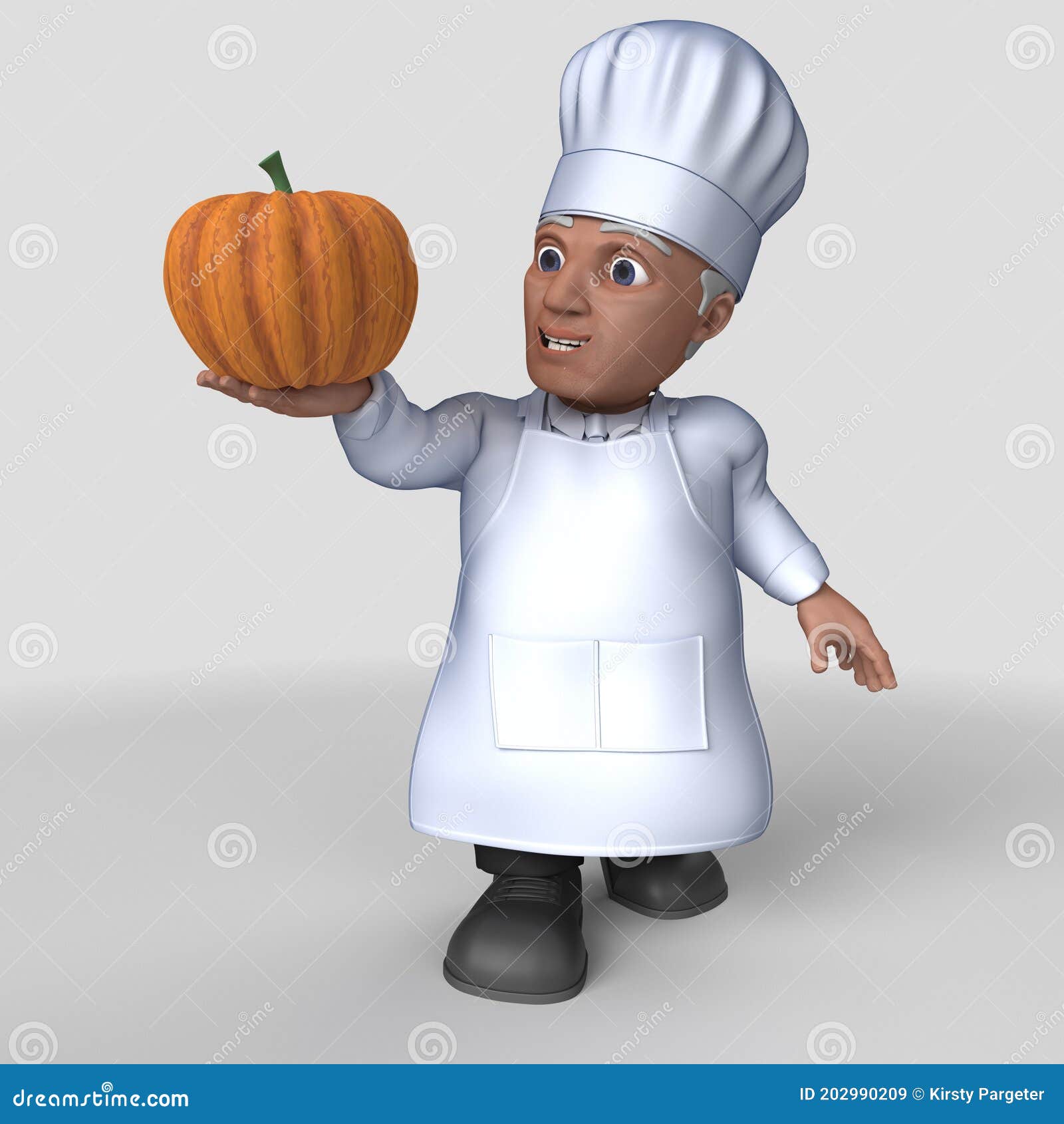 3D Cartoon Baker Character stock illustration. Illustration of cakes ...