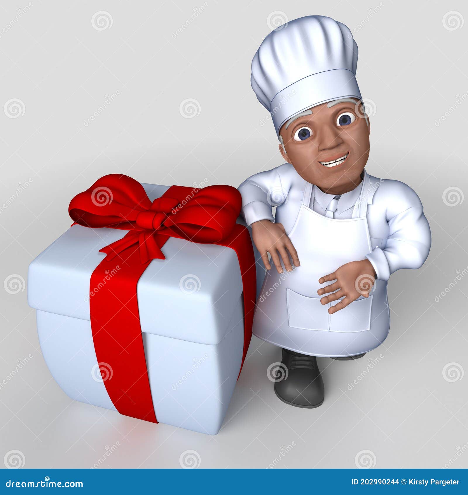 3D Cartoon Baker Character stock illustration. Illustration of render ...