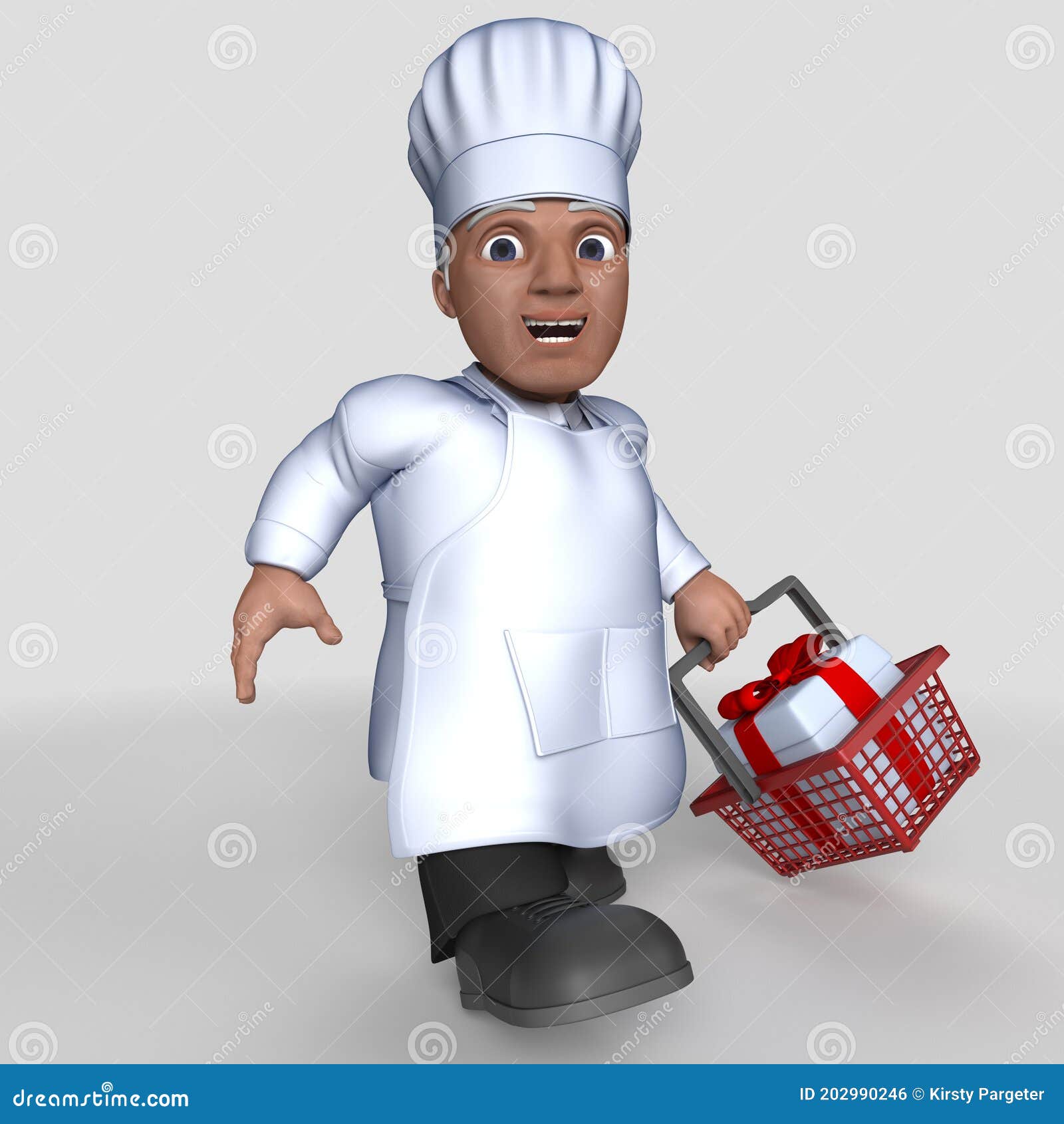 3D Cartoon Baker Character stock illustration. Illustration of ...