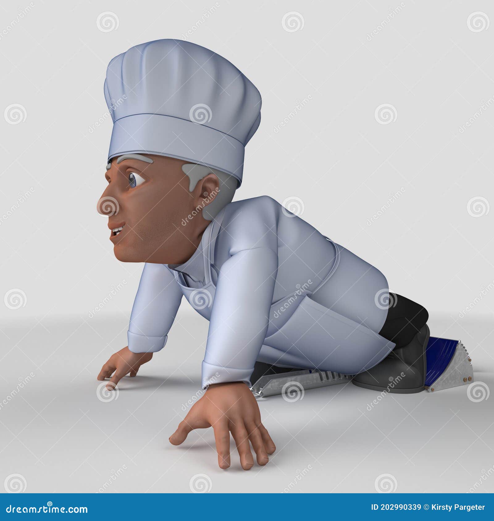 3D Cartoon Baker Character stock illustration. Illustration of cakes ...