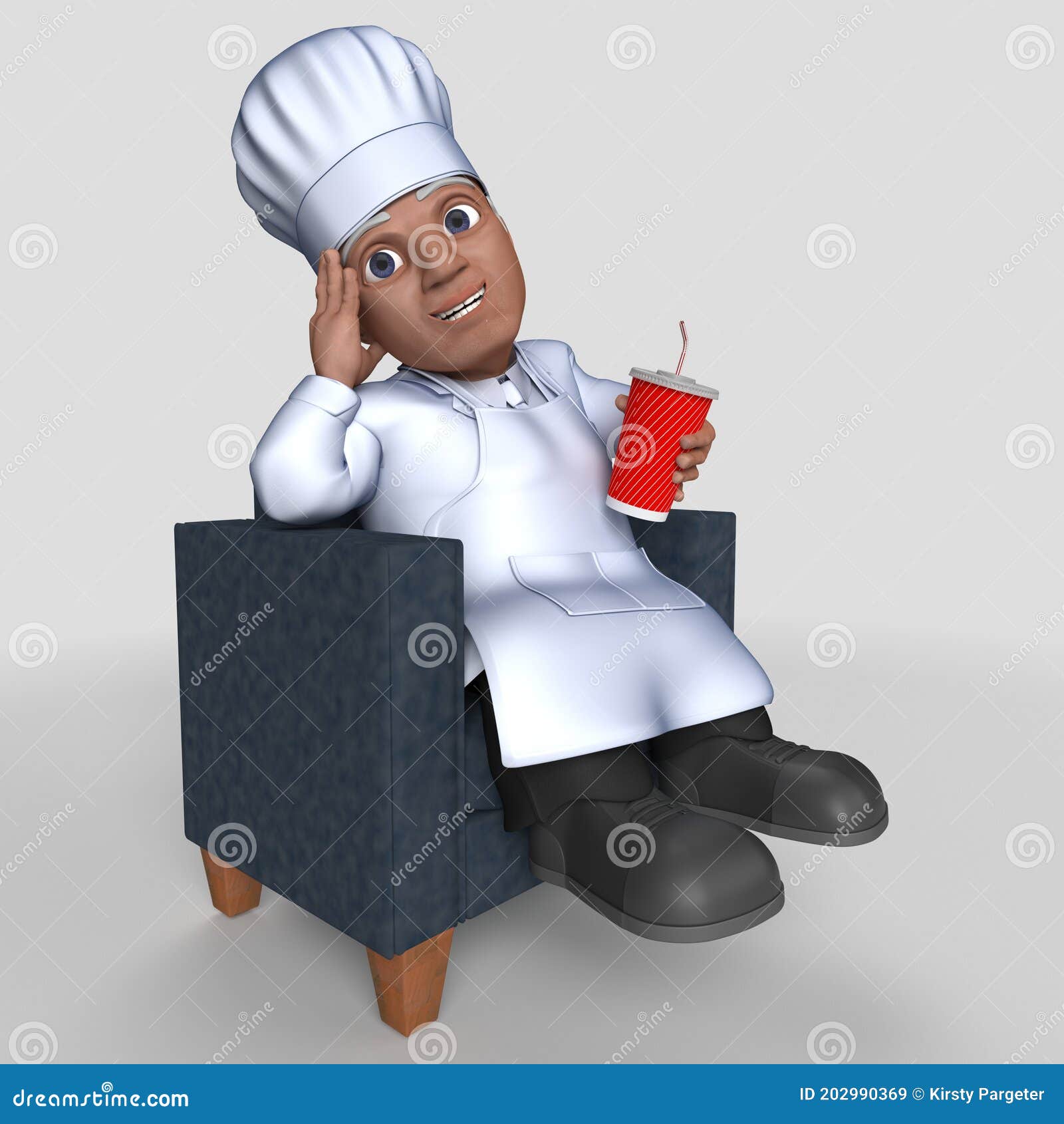 3D Cartoon Baker Character stock illustration. Illustration of pastry ...