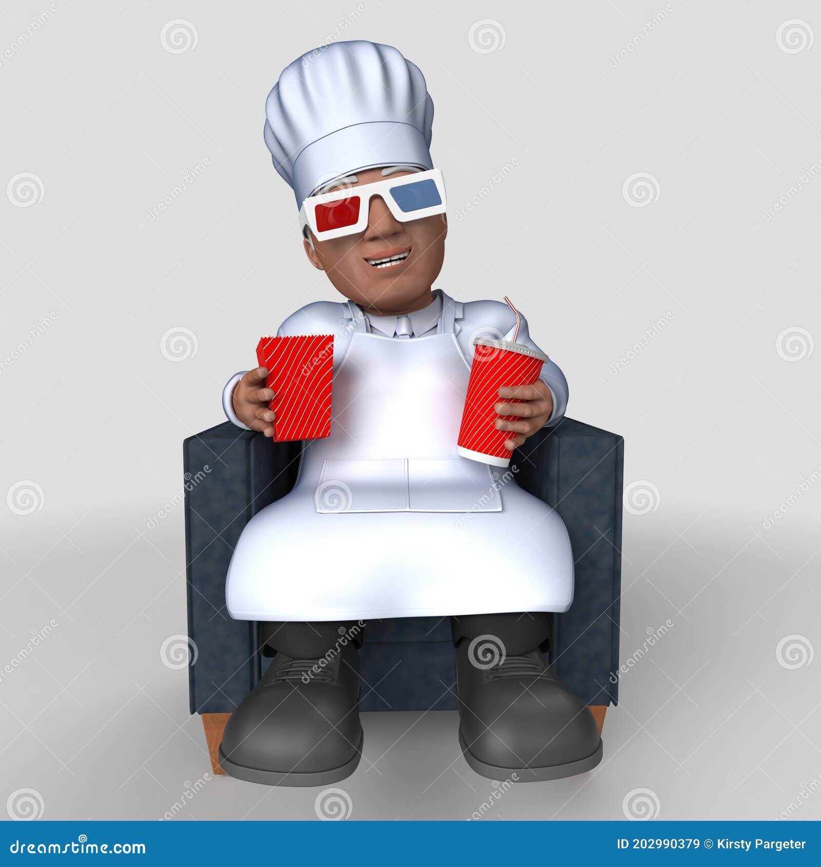 3D Cartoon Baker Character stock illustration. Illustration of bakery ...