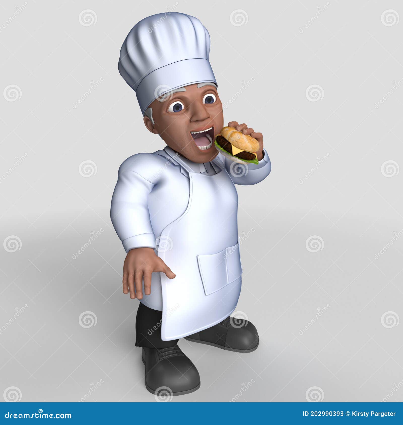 3D Cartoon Baker Character stock illustration. Illustration of food ...