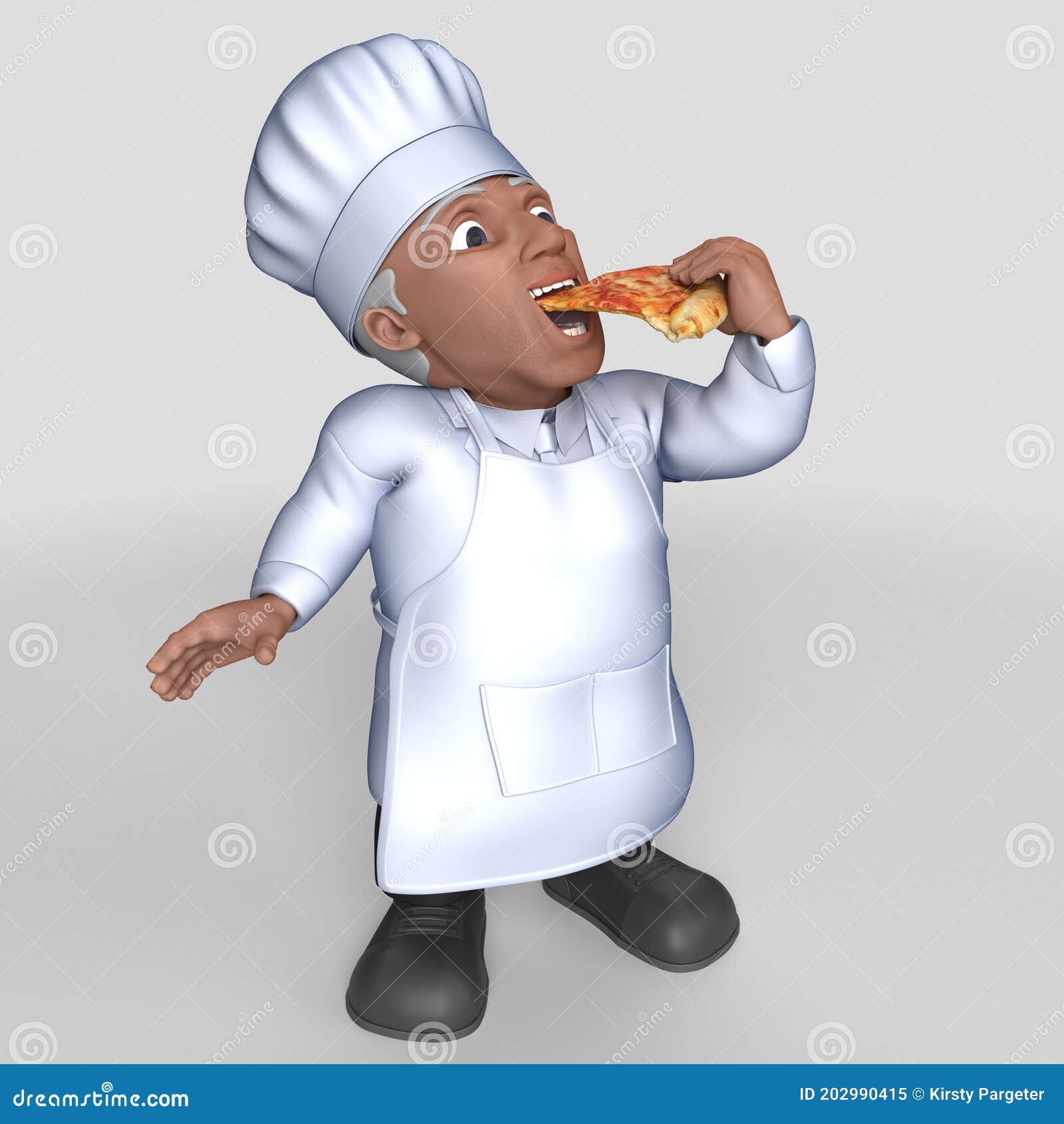 3D Cartoon Baker Character stock illustration. Illustration of cake ...