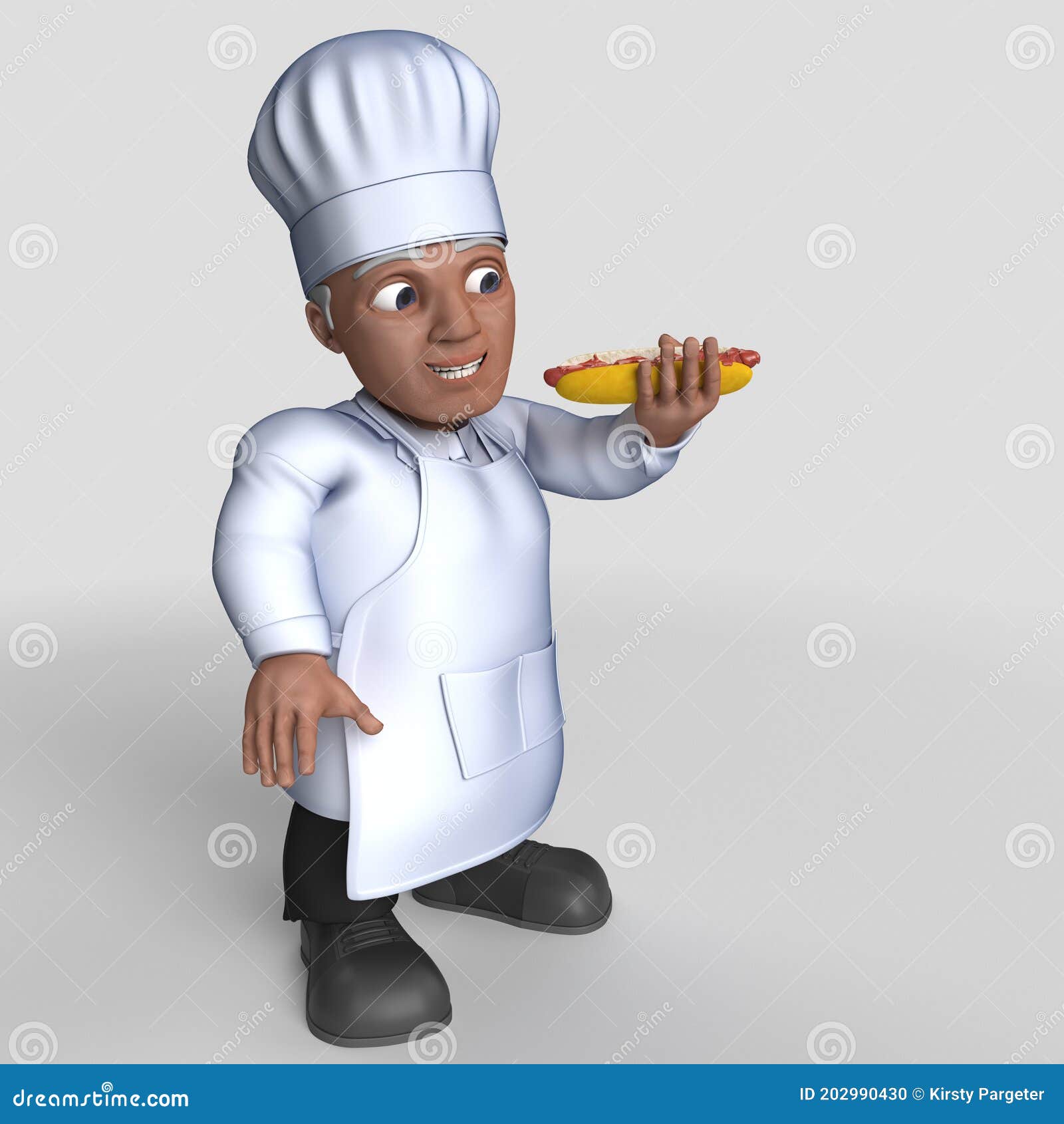 3D Cartoon Baker Character stock illustration. Illustration of store ...