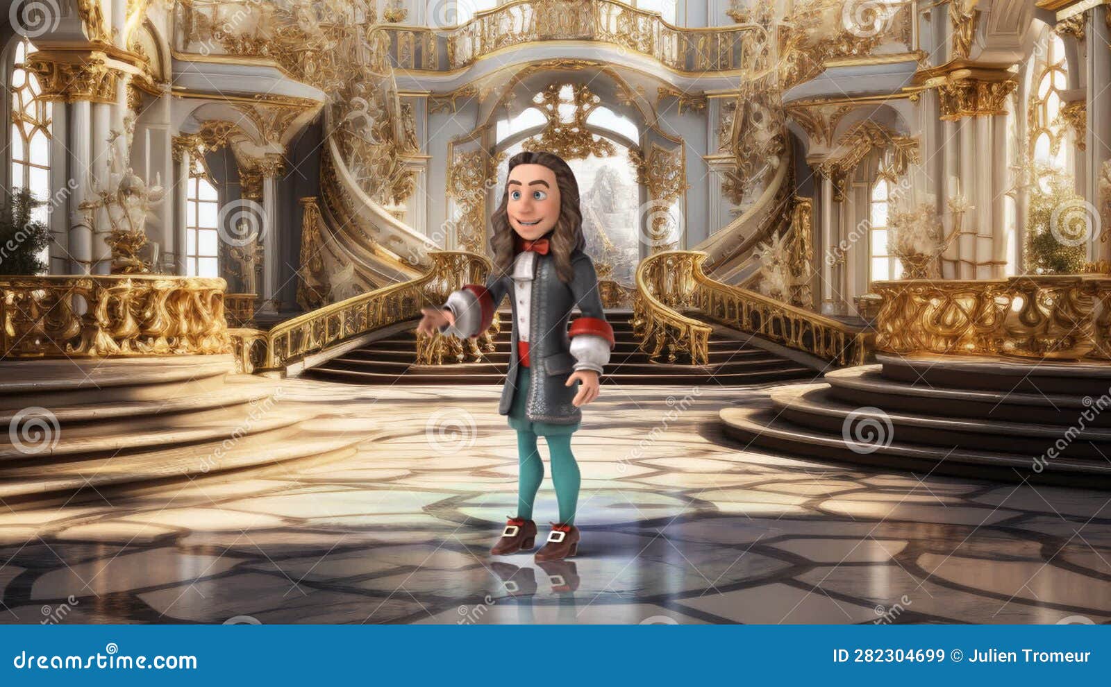 3D Cartoon Baroque Gentleman Talking Stock Video - Video of french ...