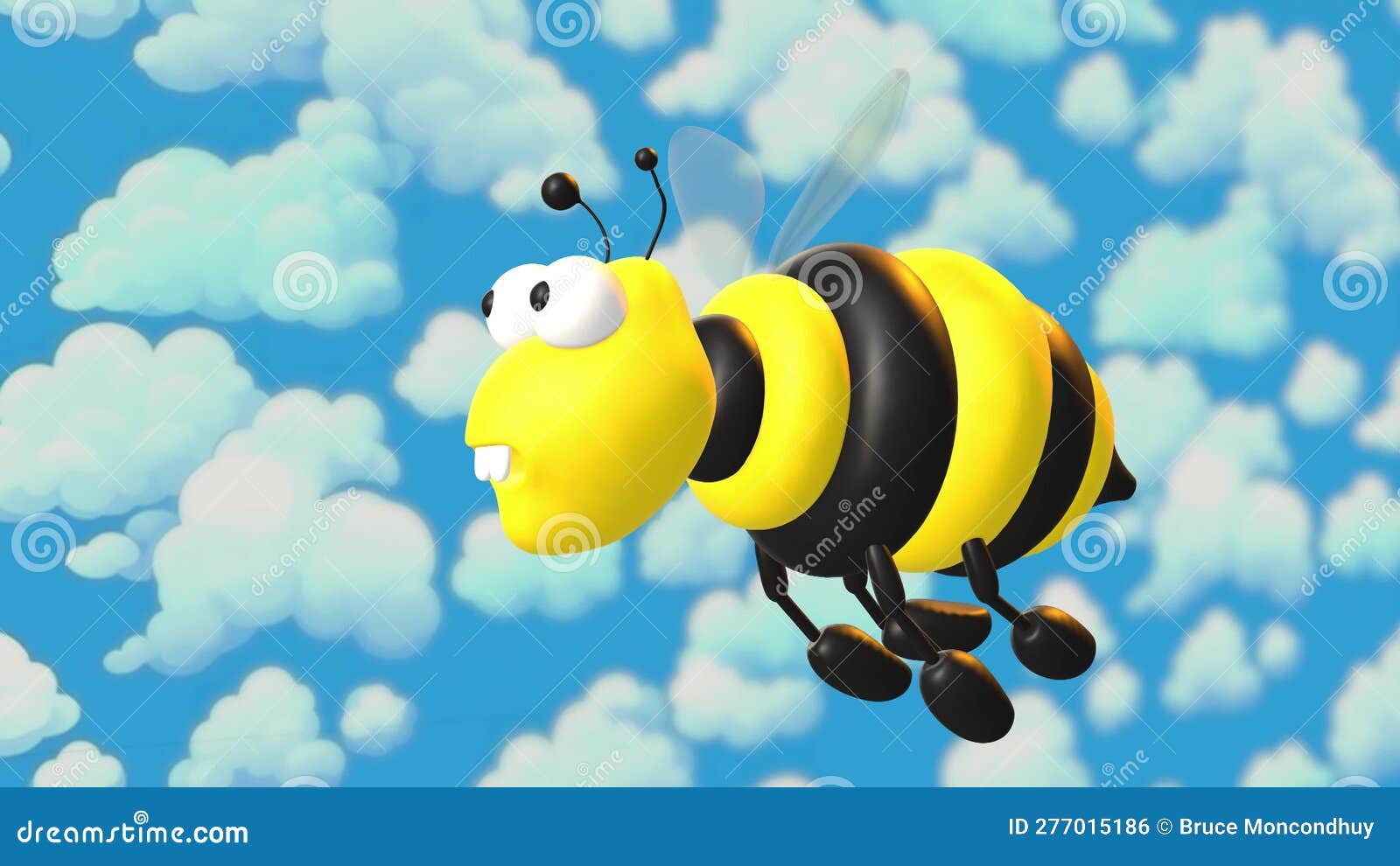 3d cartoon bee flying loop stock footage. Video of sylised - 277015186