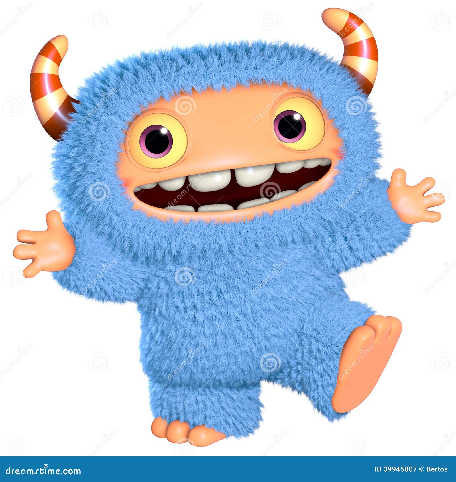 3d cartoon blue monster stock illustration. Illustration of devil ...