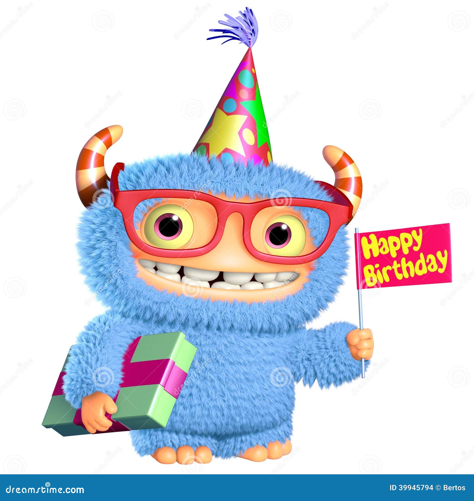 3d cartoon blue monster stock illustration. Illustration of fantasy ...