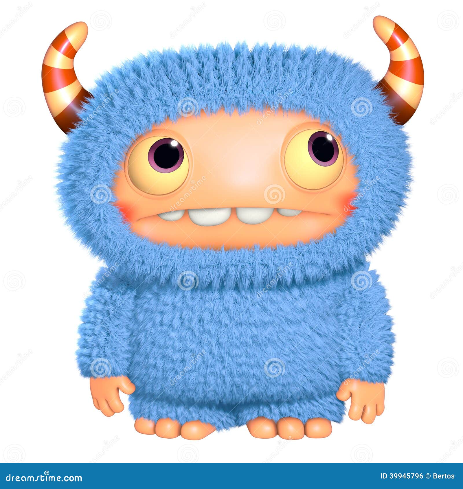 3d cartoon blue monster stock illustration. Illustration of bizarre ...