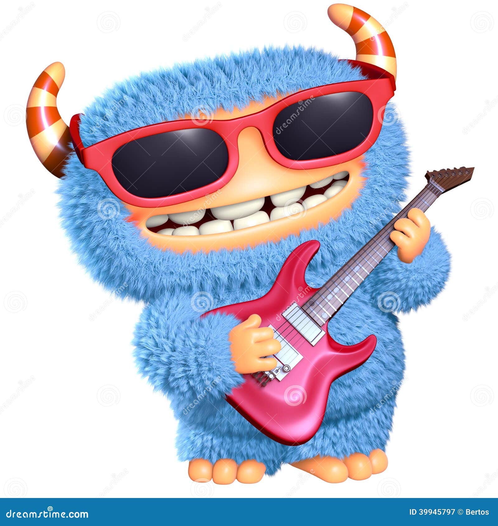 3d cartoon blue monster stock illustration. Illustration of creature ...