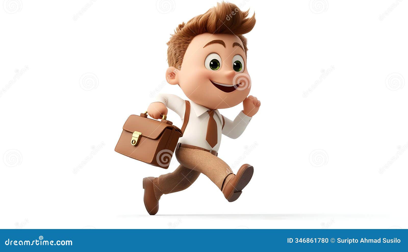 3D Cartoon Businessman Running Illustration Stock Illustration ...