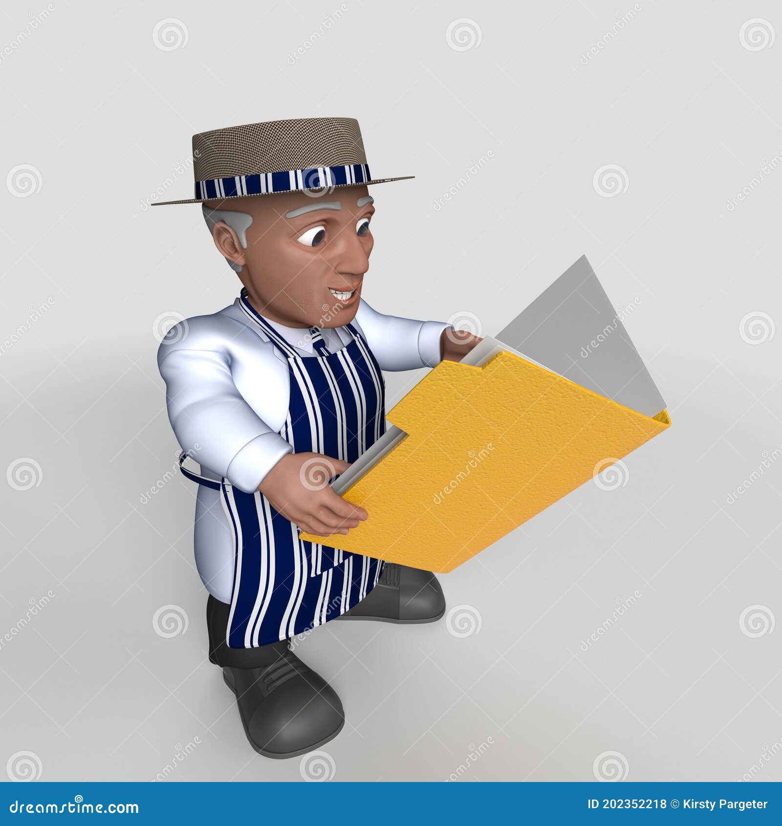 3D Cartoon Butcher Character Stock Illustration - Illustration of ...