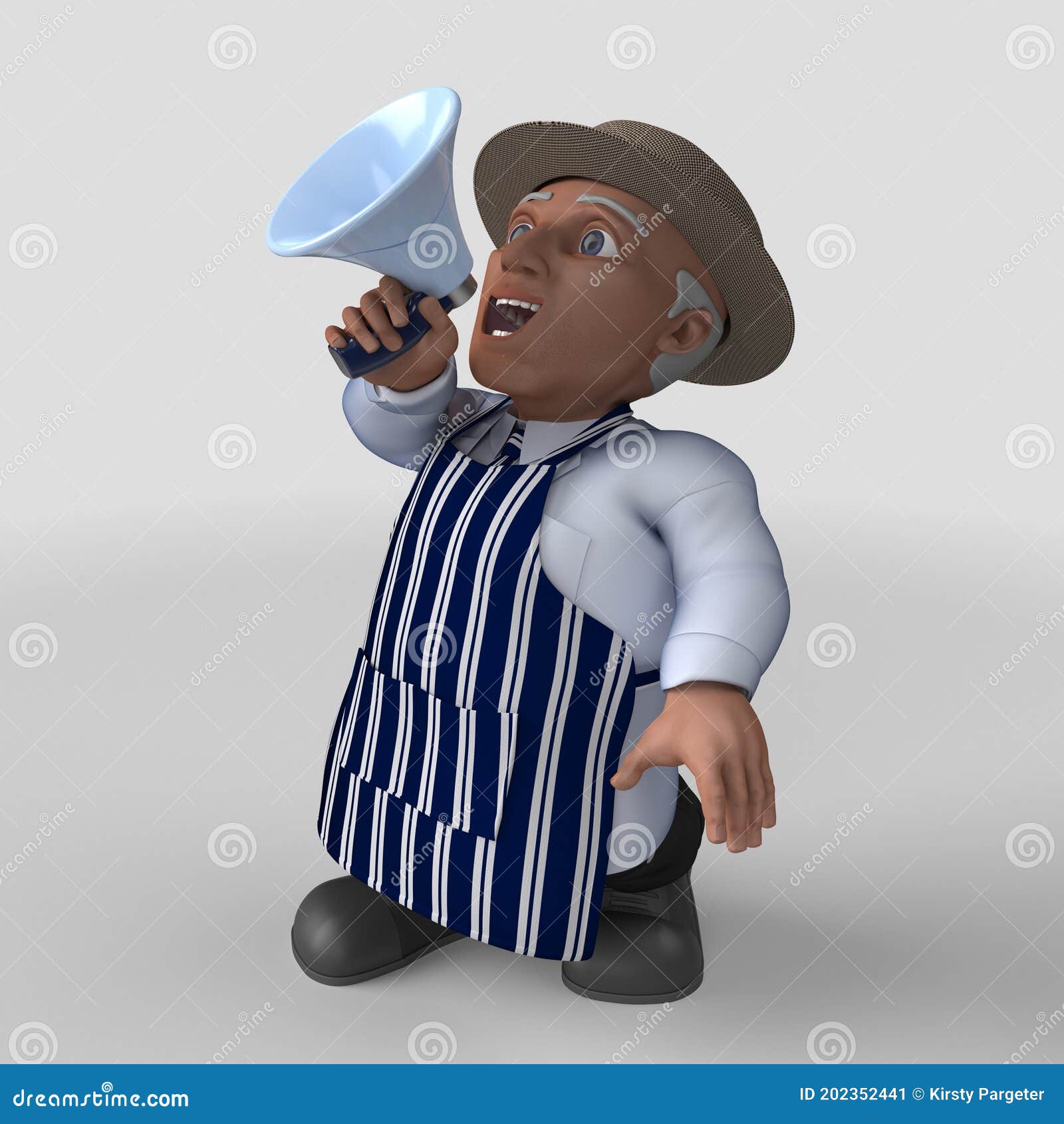 3D Cartoon Butcher Character Stock Illustration - Illustration of ...