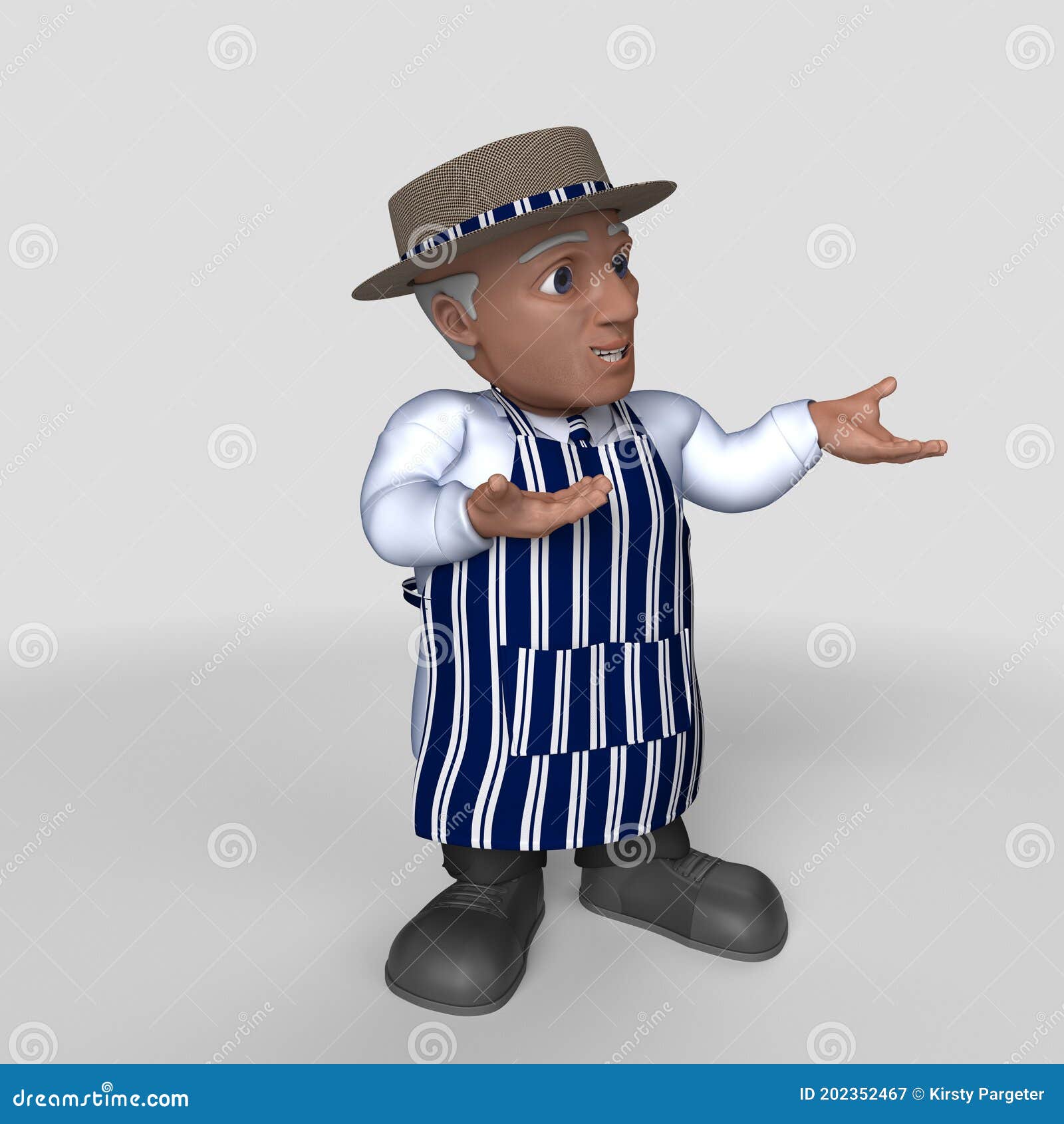 3D Cartoon Butcher Character Stock Illustration - Illustration of ...