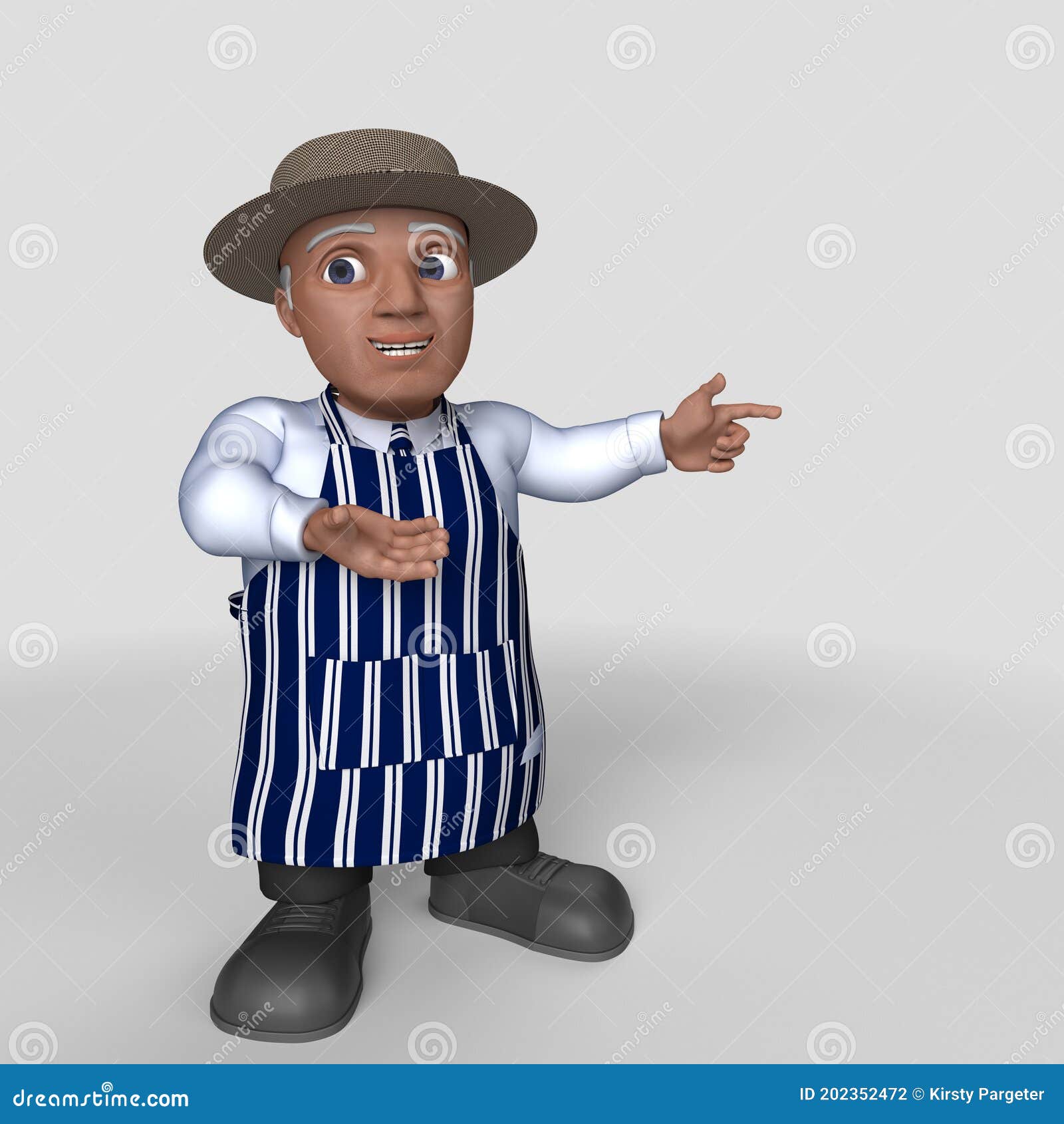 3D Cartoon Butcher Character Stock Illustration - Illustration of ...
