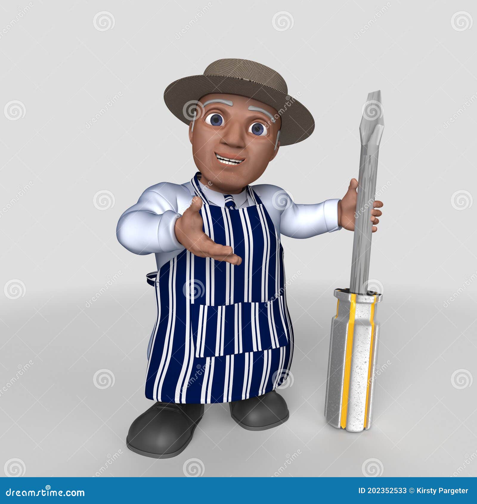 3D Cartoon Butcher Character Stock Illustration - Illustration of fresh ...