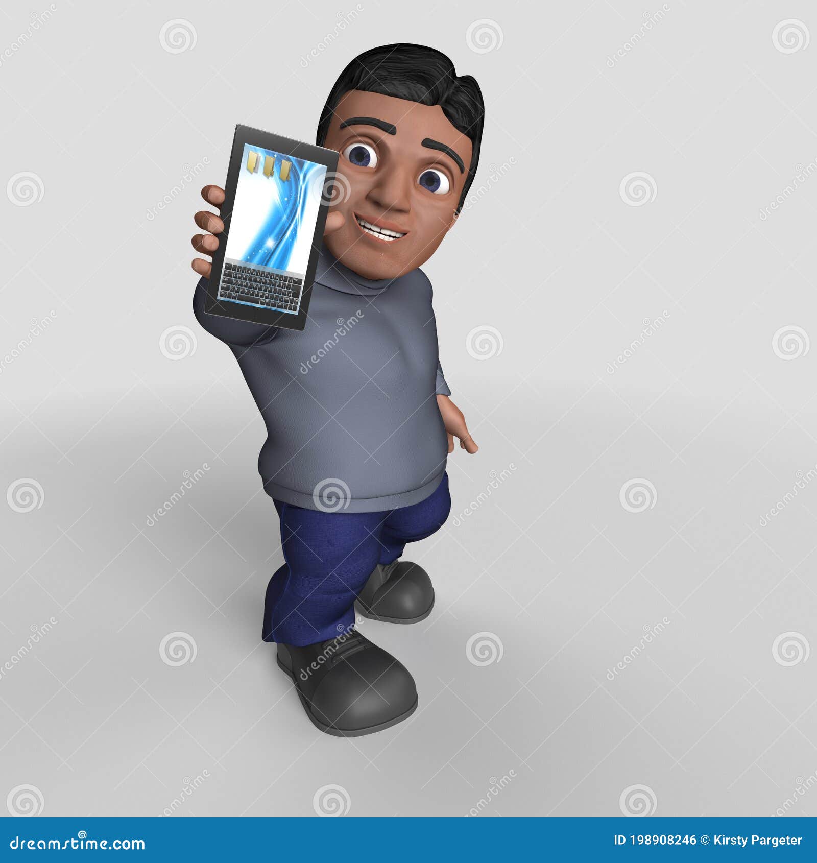 3D Cartoon Casual Character Stock Illustration - Illustration of casual ...