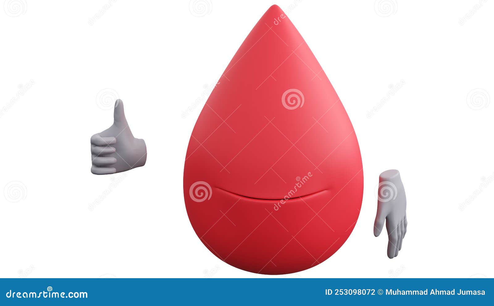 A 3D Cartoon Character of Blood Happy Stock Illustration - Illustration ...
