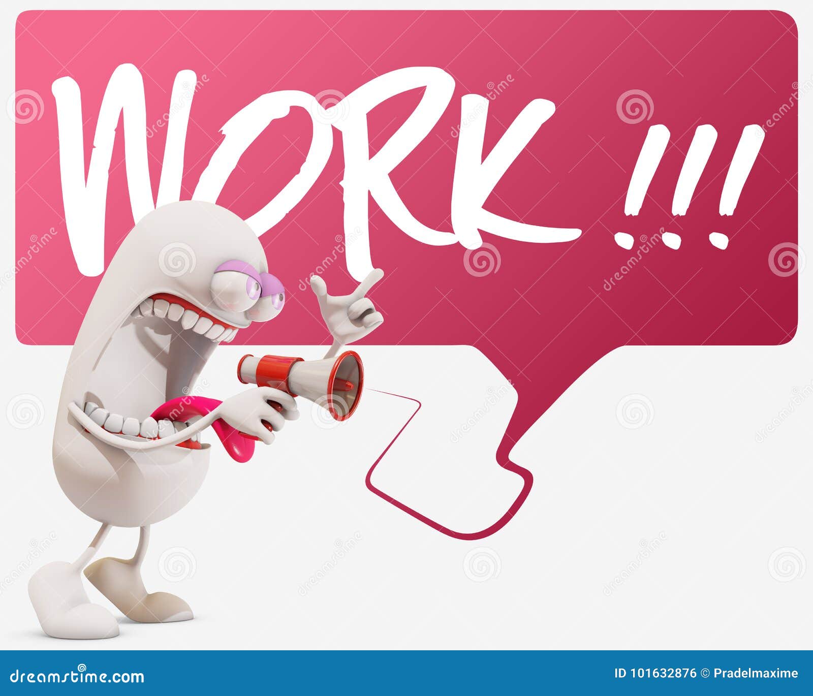 3d Cartoon Character Screaming Stock Illustration - Illustration of ...