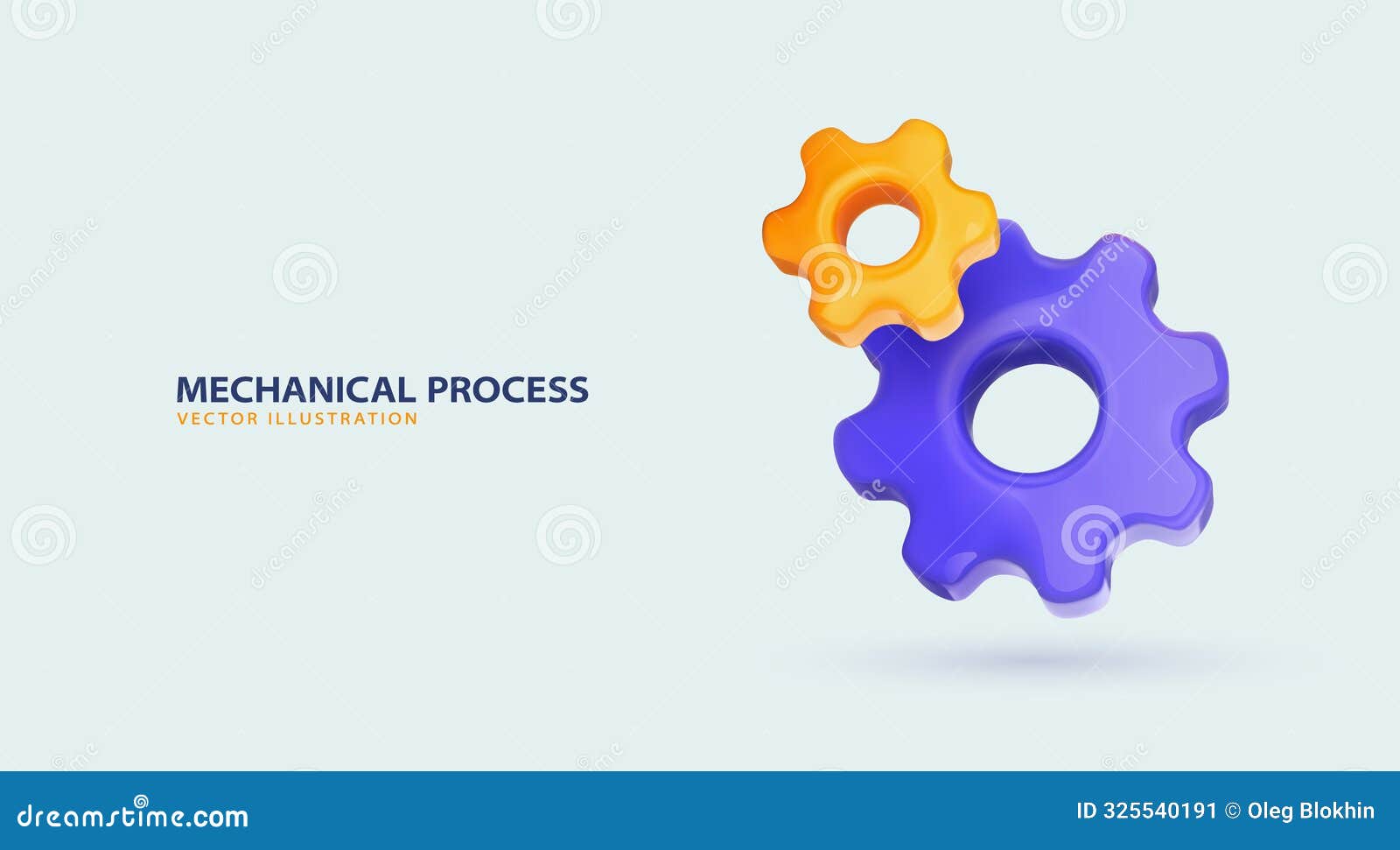 3d Cartoon Cog Wheels Vector Illustration. Customer Support Icon Stock ...