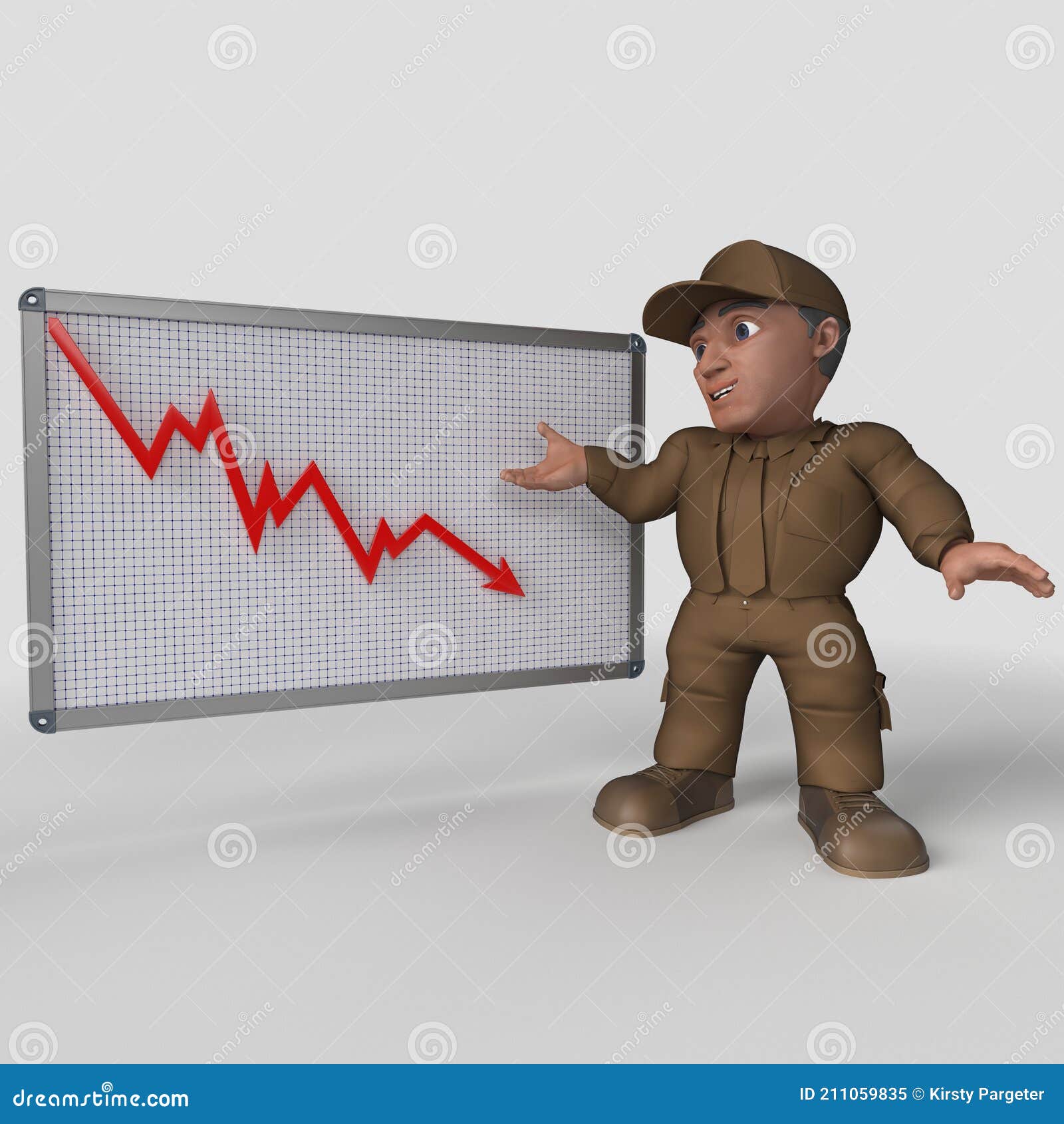 3D Cartoon Delivery Driver stock illustration. Illustration of parcel ...