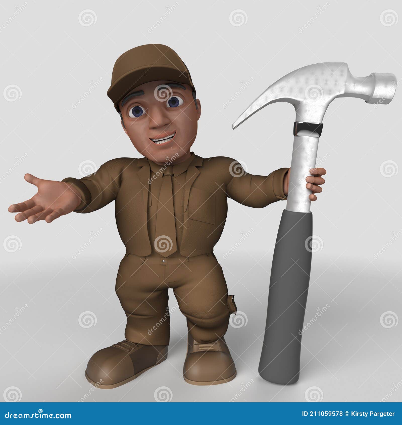 3D Cartoon Delivery Driver stock illustration. Illustration of delivery ...