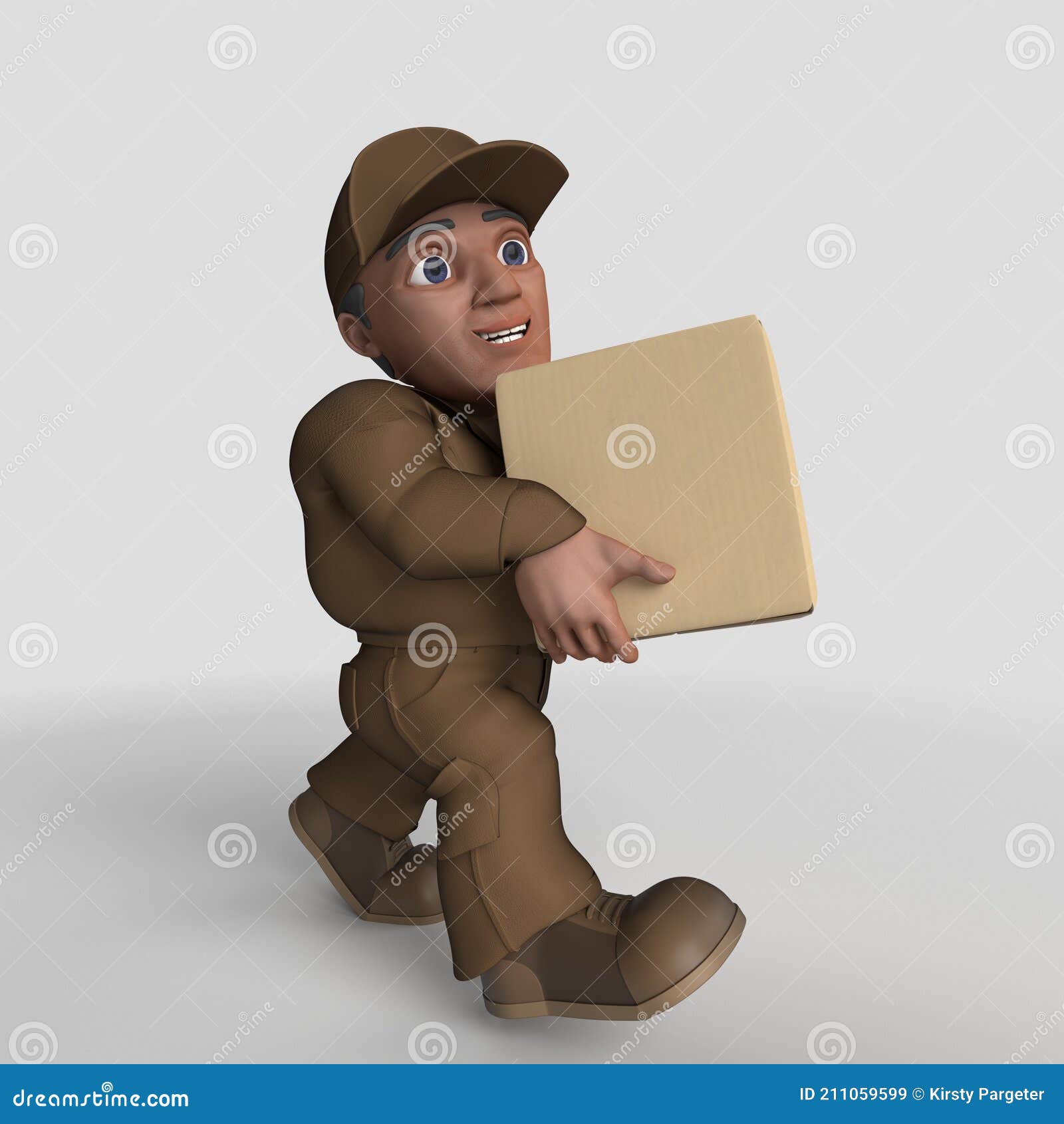 3D Cartoon Delivery Driver stock illustration. Illustration of service ...