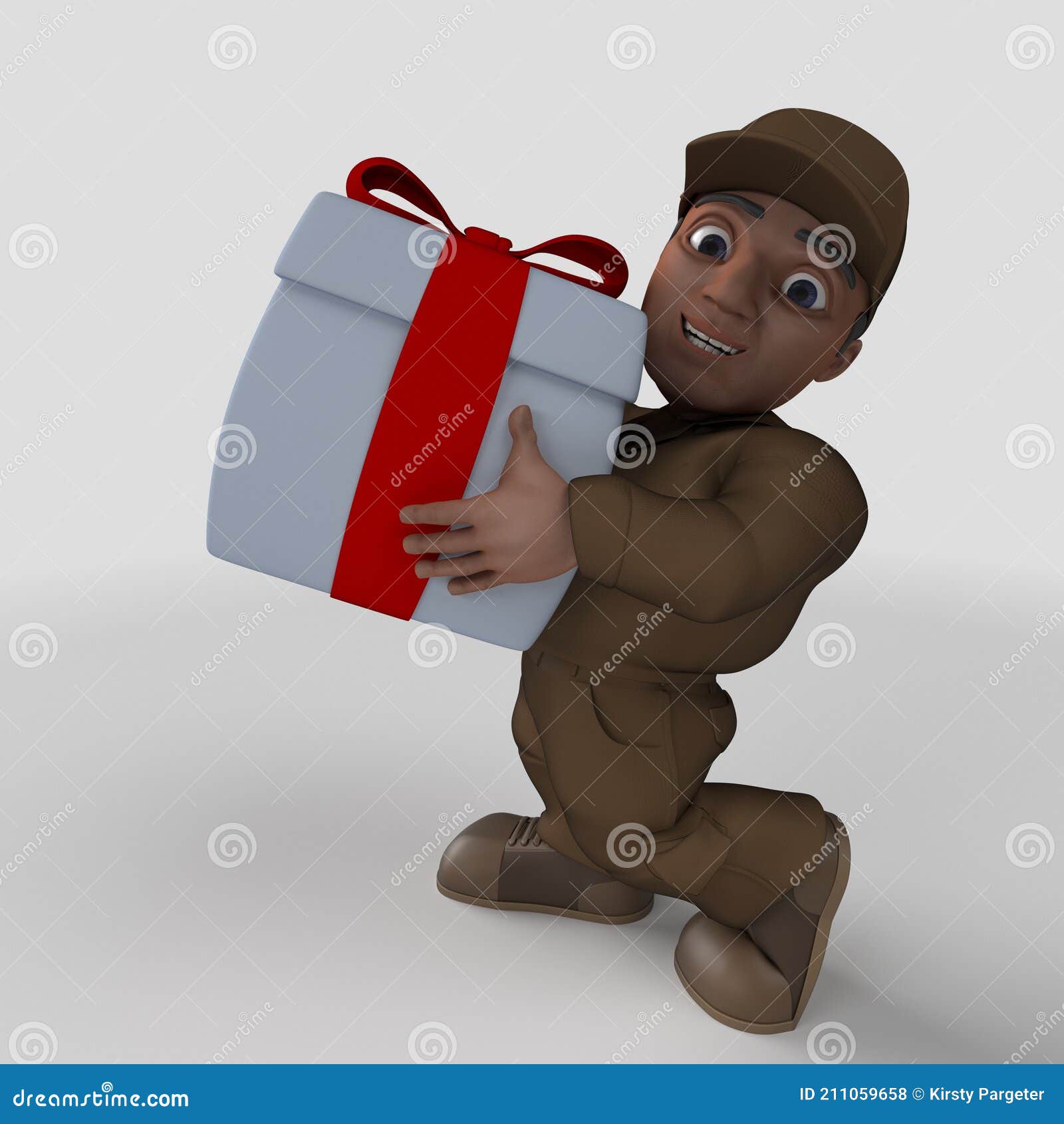 3D Cartoon Delivery Driver stock illustration. Illustration of render ...