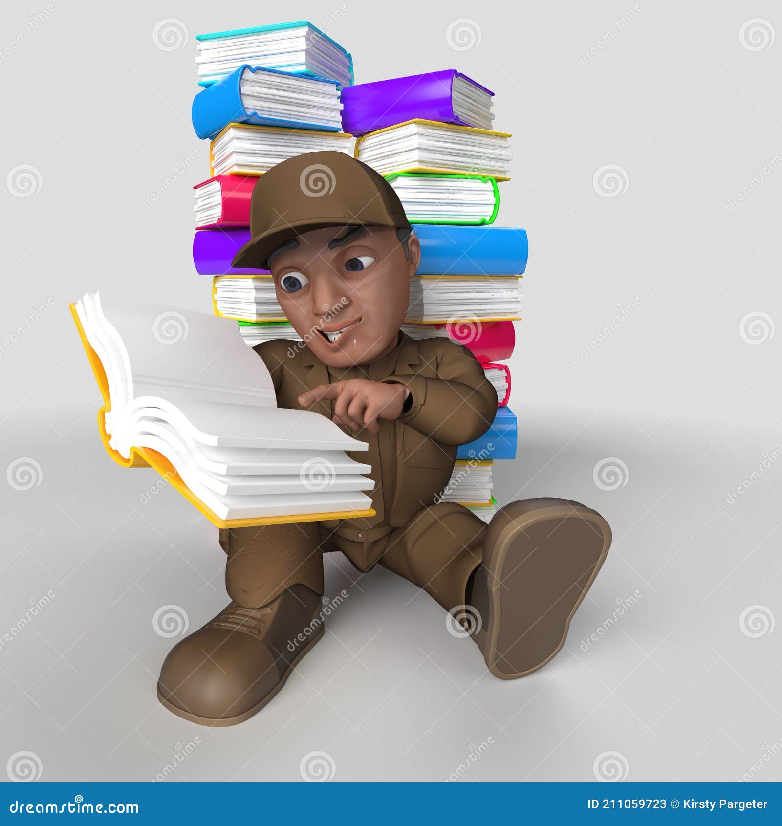 3D Cartoon Delivery Driver stock illustration. Illustration of parcel ...
