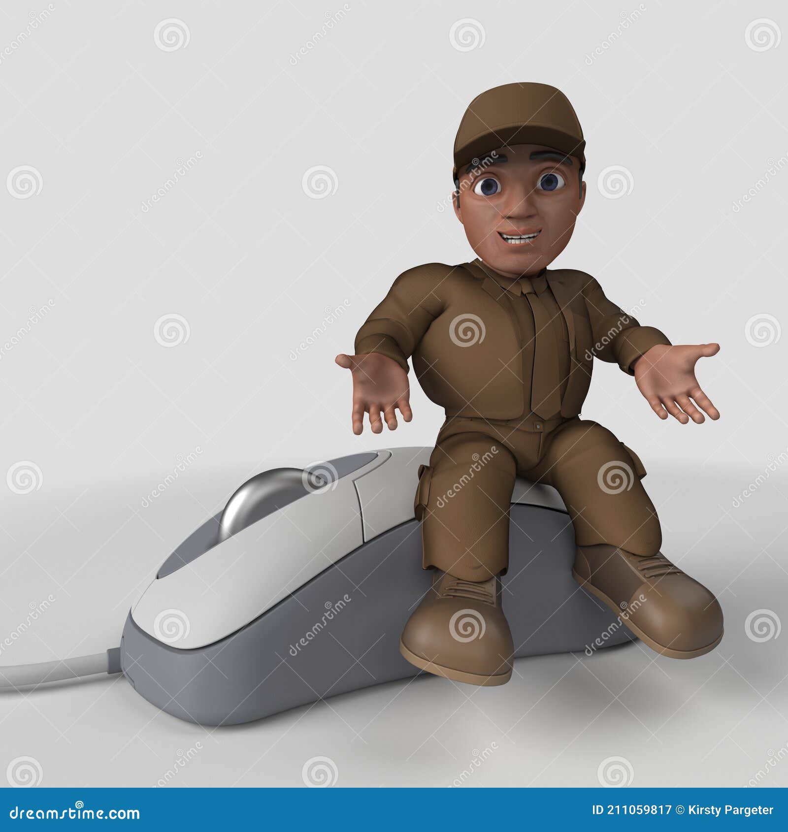 3D Cartoon Delivery Driver stock illustration. Illustration of isolated ...