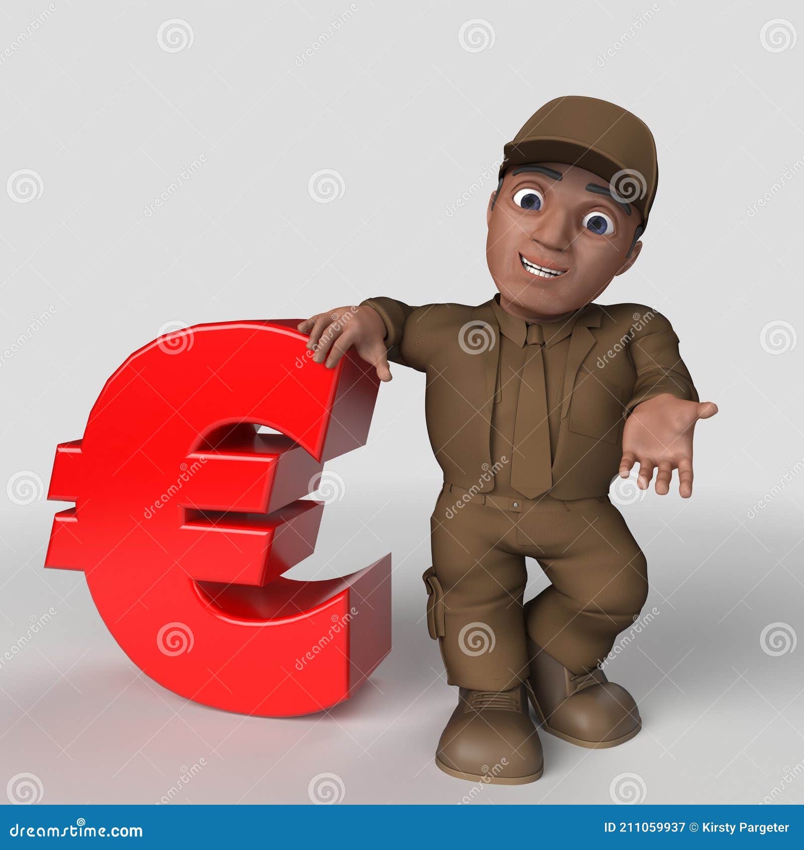 3D Cartoon Delivery Driver stock illustration. Illustration of shipping ...