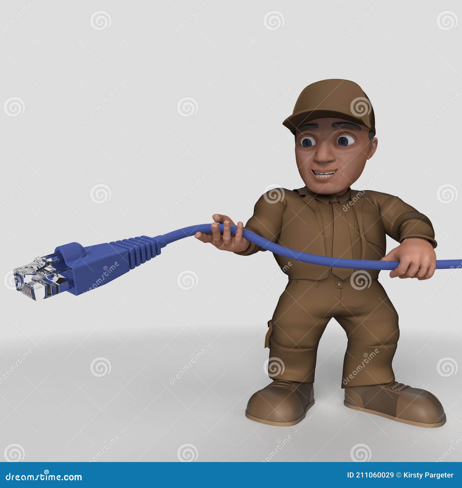 3D Cartoon Delivery Driver stock illustration. Illustration of service ...