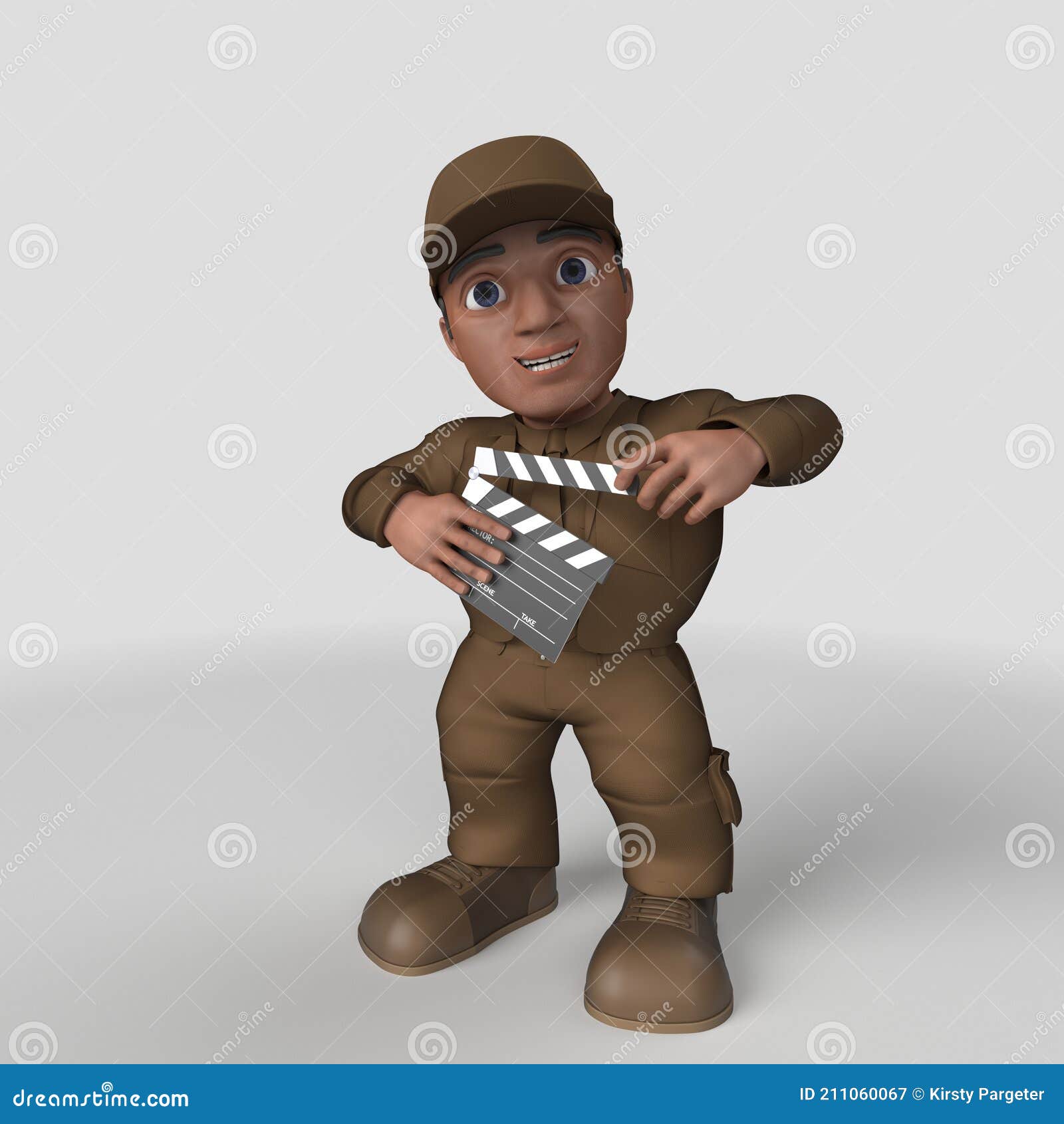 3D Cartoon Delivery Driver stock illustration. Illustration of freight ...