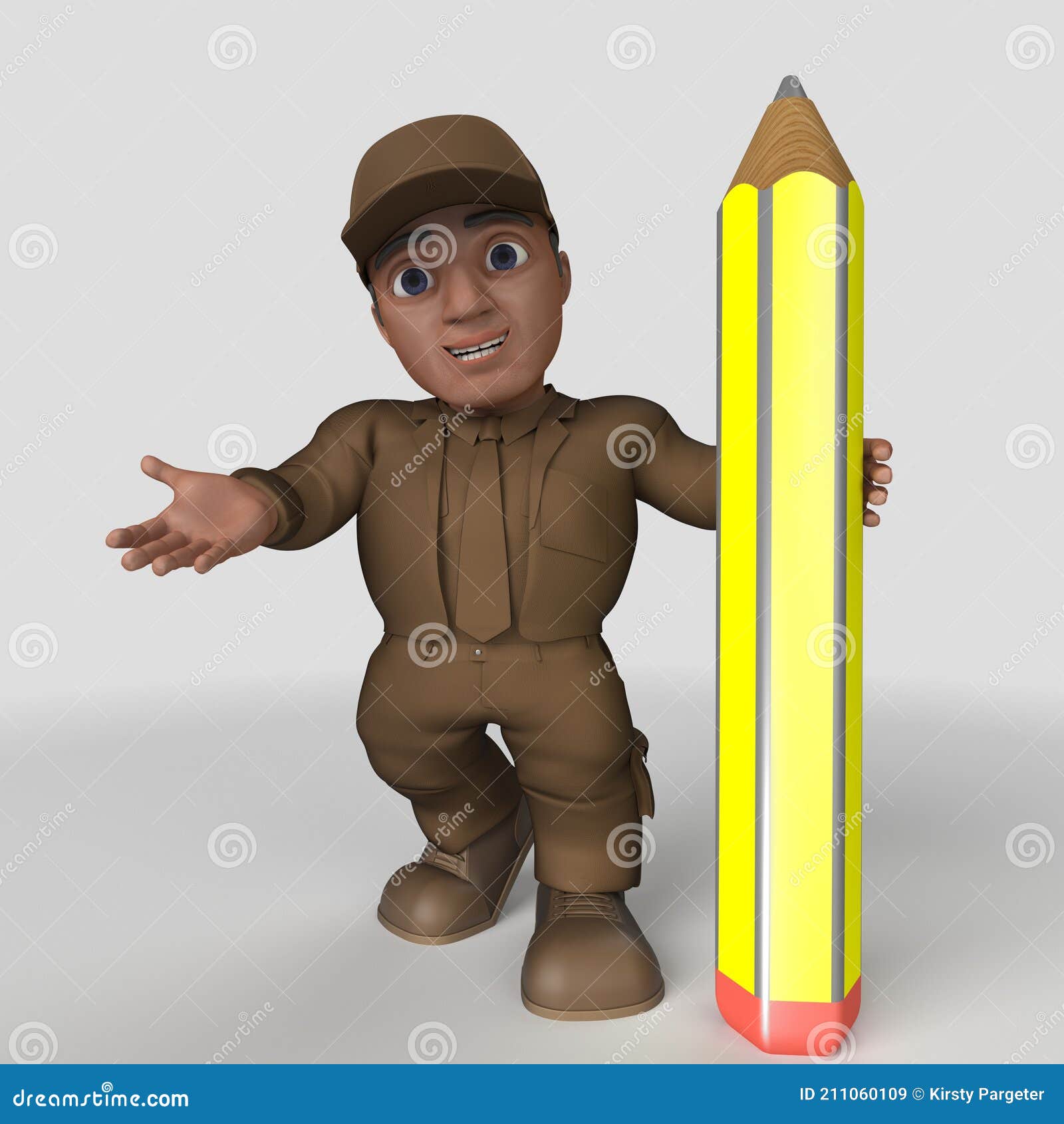 3D Cartoon Delivery Driver stock illustration. Illustration of ...