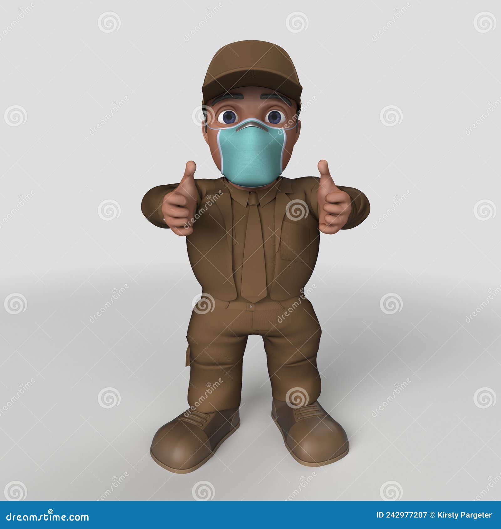 3D Cartoon Delivery Driver stock illustration. Illustration of driver ...