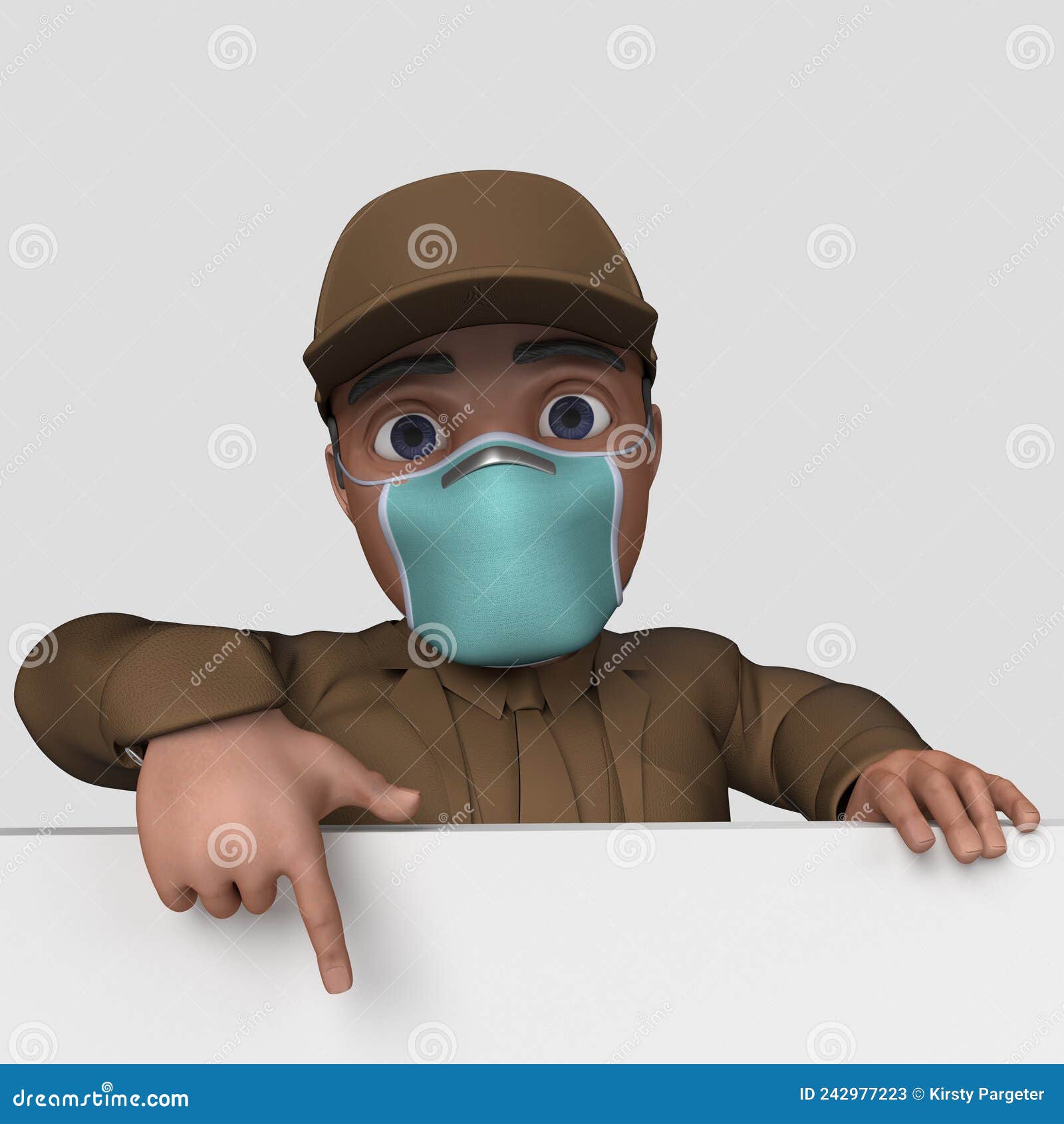 3D Cartoon Delivery Driver stock illustration. Illustration of service ...