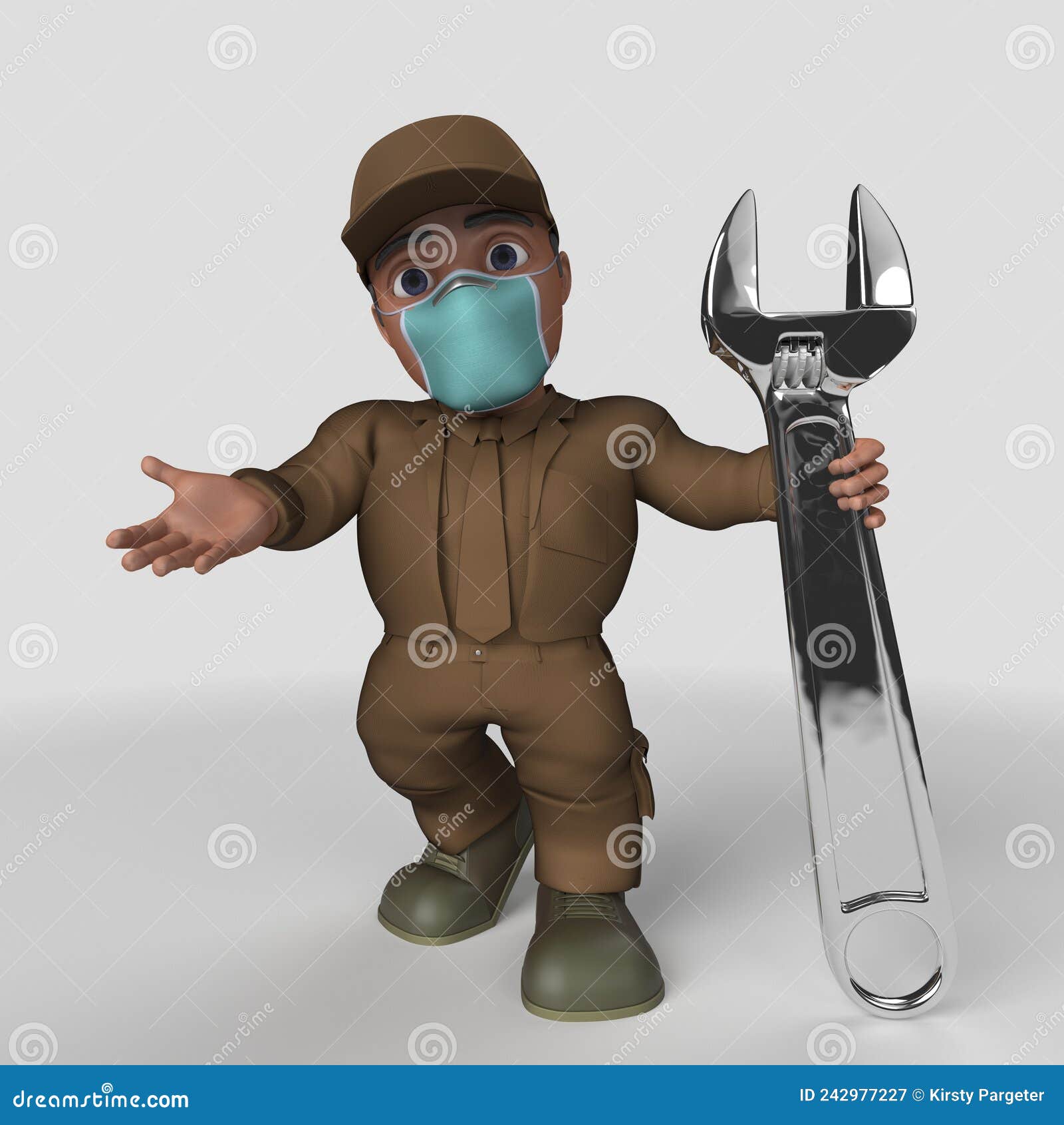 3D Cartoon Delivery Driver stock illustration. Illustration of safe ...