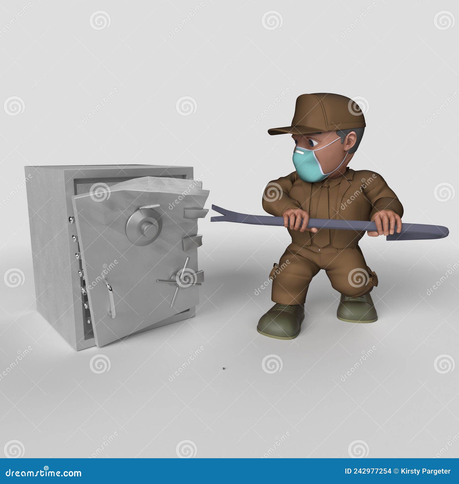 3D Cartoon Delivery Driver stock illustration. Illustration of driver ...