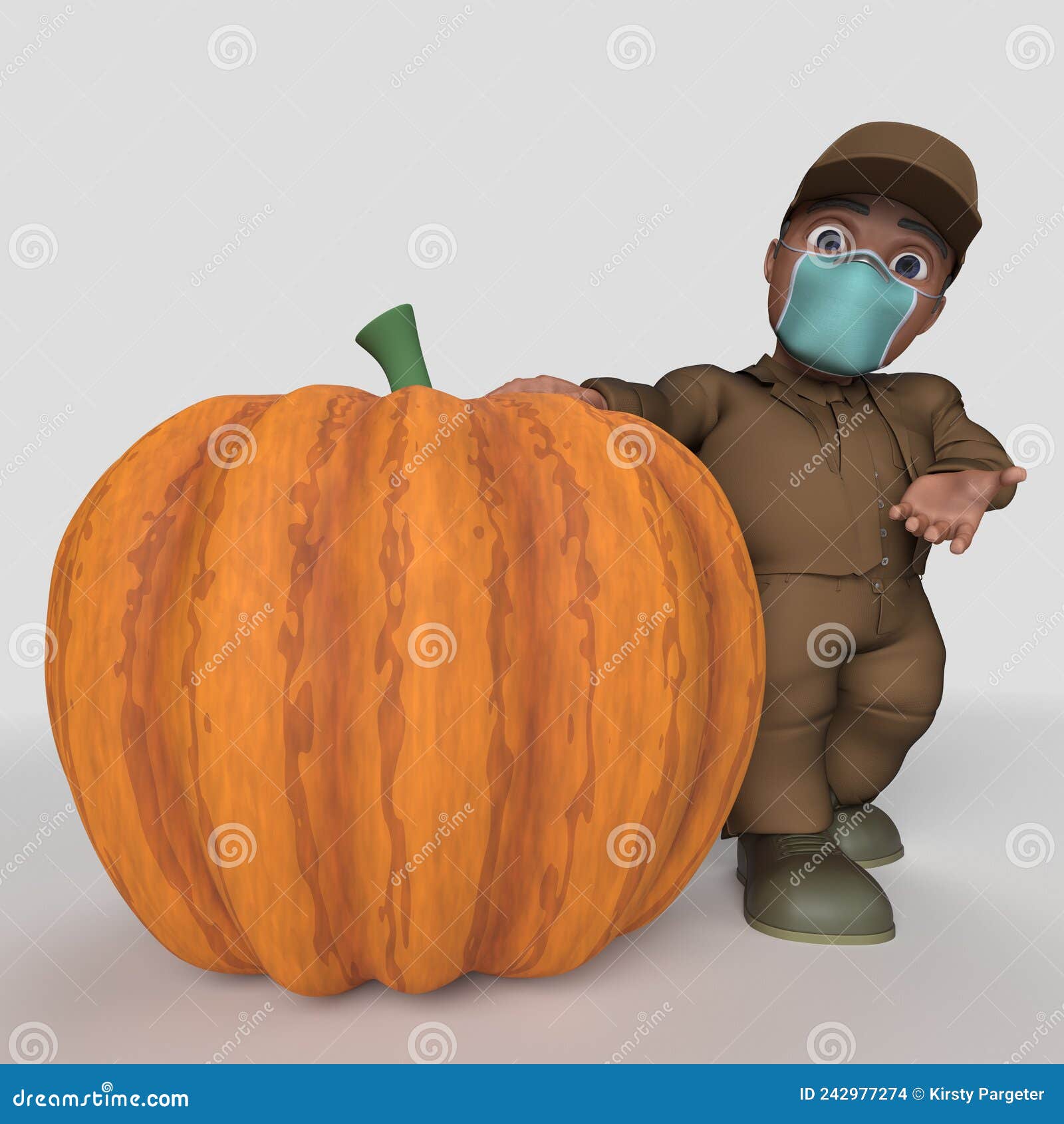 3D Cartoon Delivery Driver stock illustration. Illustration of protect ...