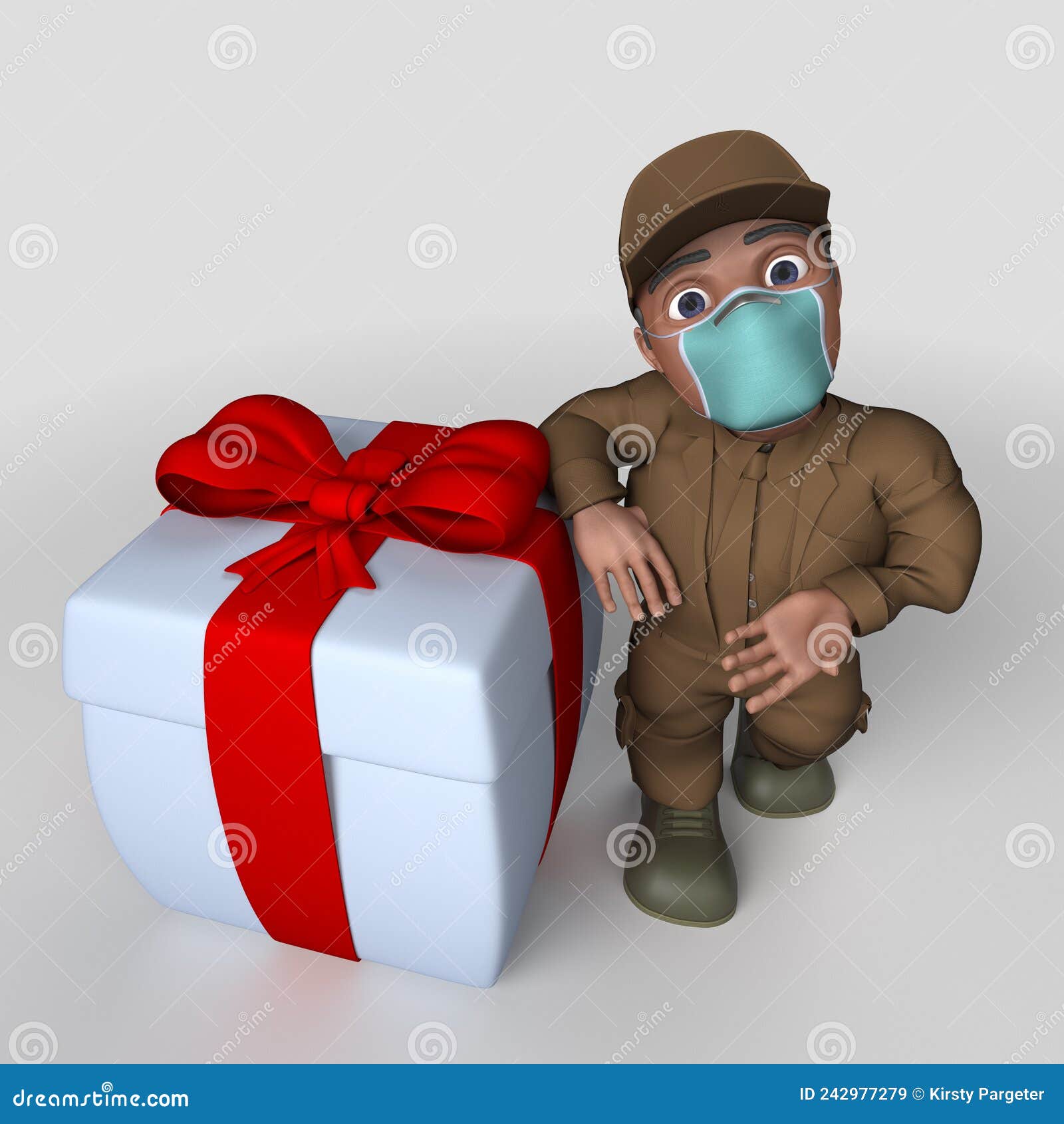 3D Cartoon Delivery Driver stock illustration. Illustration of safe ...