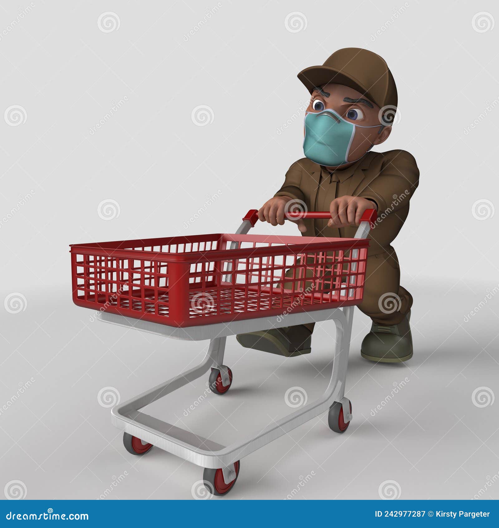 3D Cartoon Delivery Driver stock illustration. Illustration of freight ...