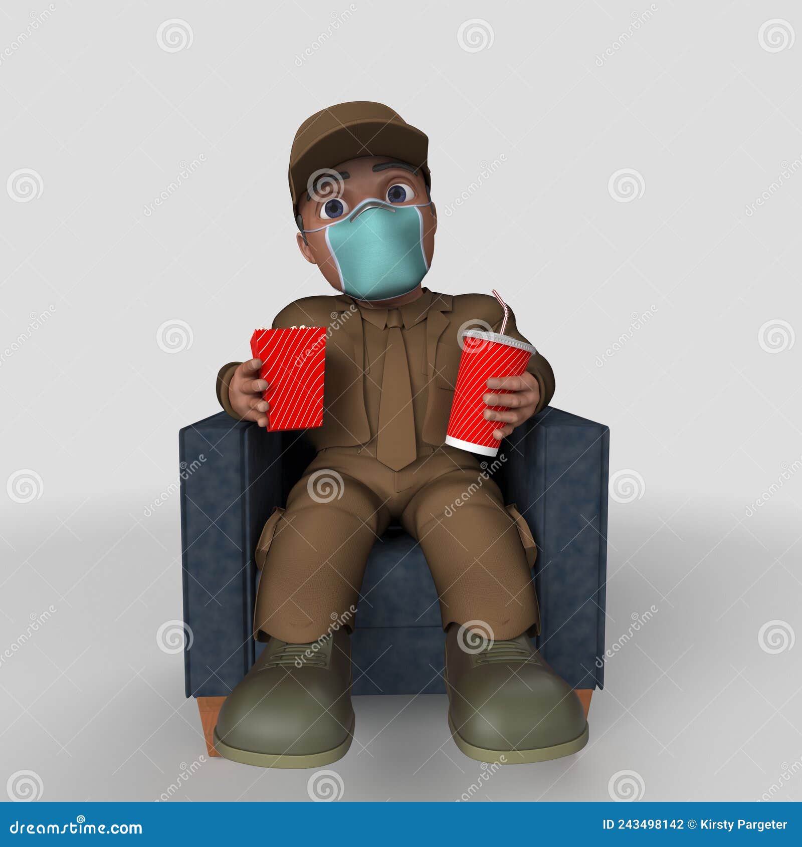 3D Cartoon Delivery Driver stock illustration. Illustration of isolated ...