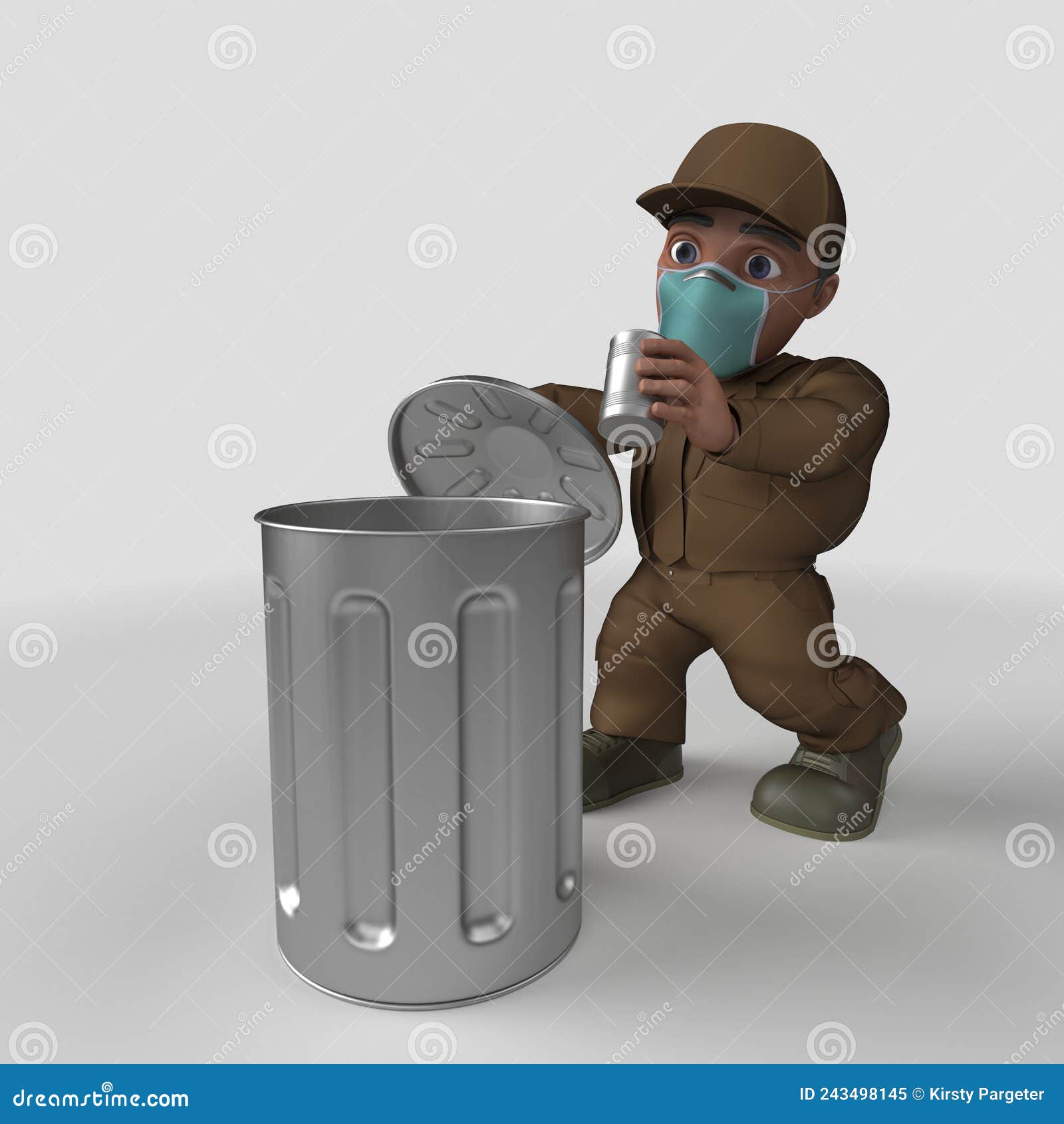3D Cartoon Delivery Driver stock illustration. Illustration of courier ...