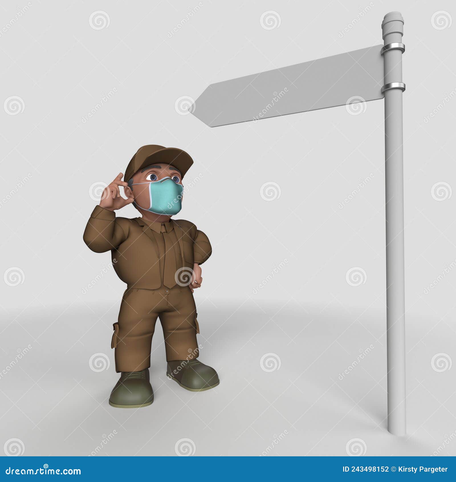 3D Cartoon Delivery Driver stock illustration. Illustration of isolated ...