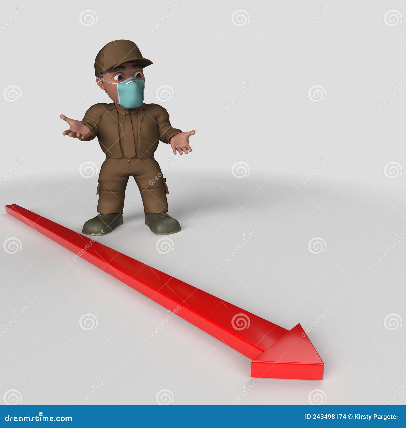 3D Cartoon Delivery Driver stock illustration. Illustration of ...
