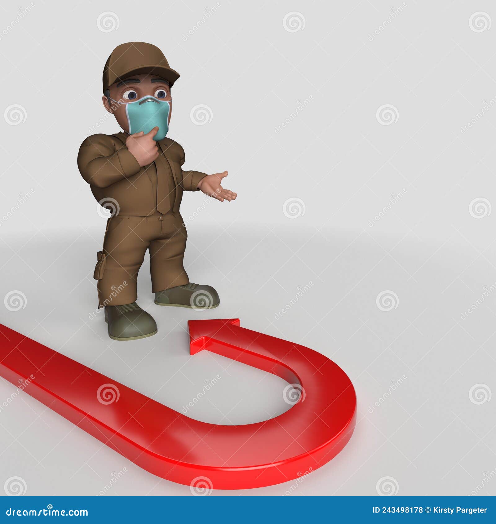 3D Cartoon Delivery Driver stock illustration. Illustration of driver ...